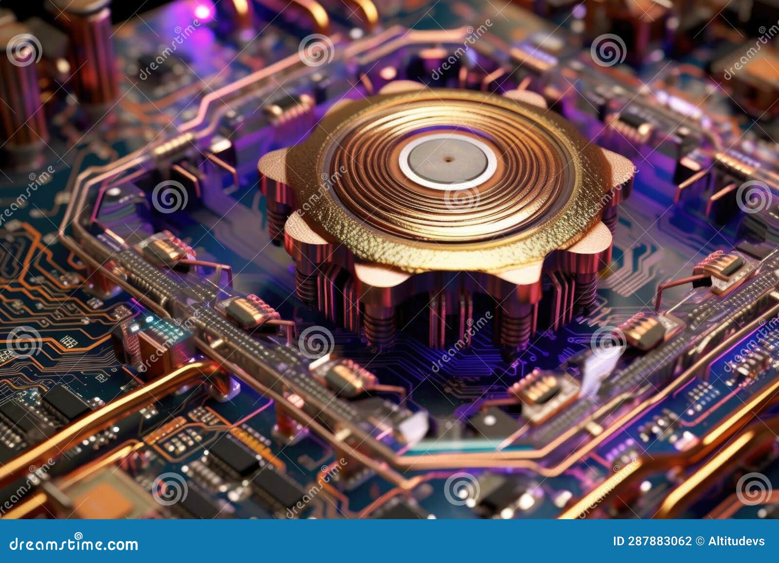 Macro Scheda Madre Per Calcolo Quantistico Dettagliata Illustrazione di ... Macro Scheda Madre Per Calcolo Quantistico Dettagliata Illustrazione di ...