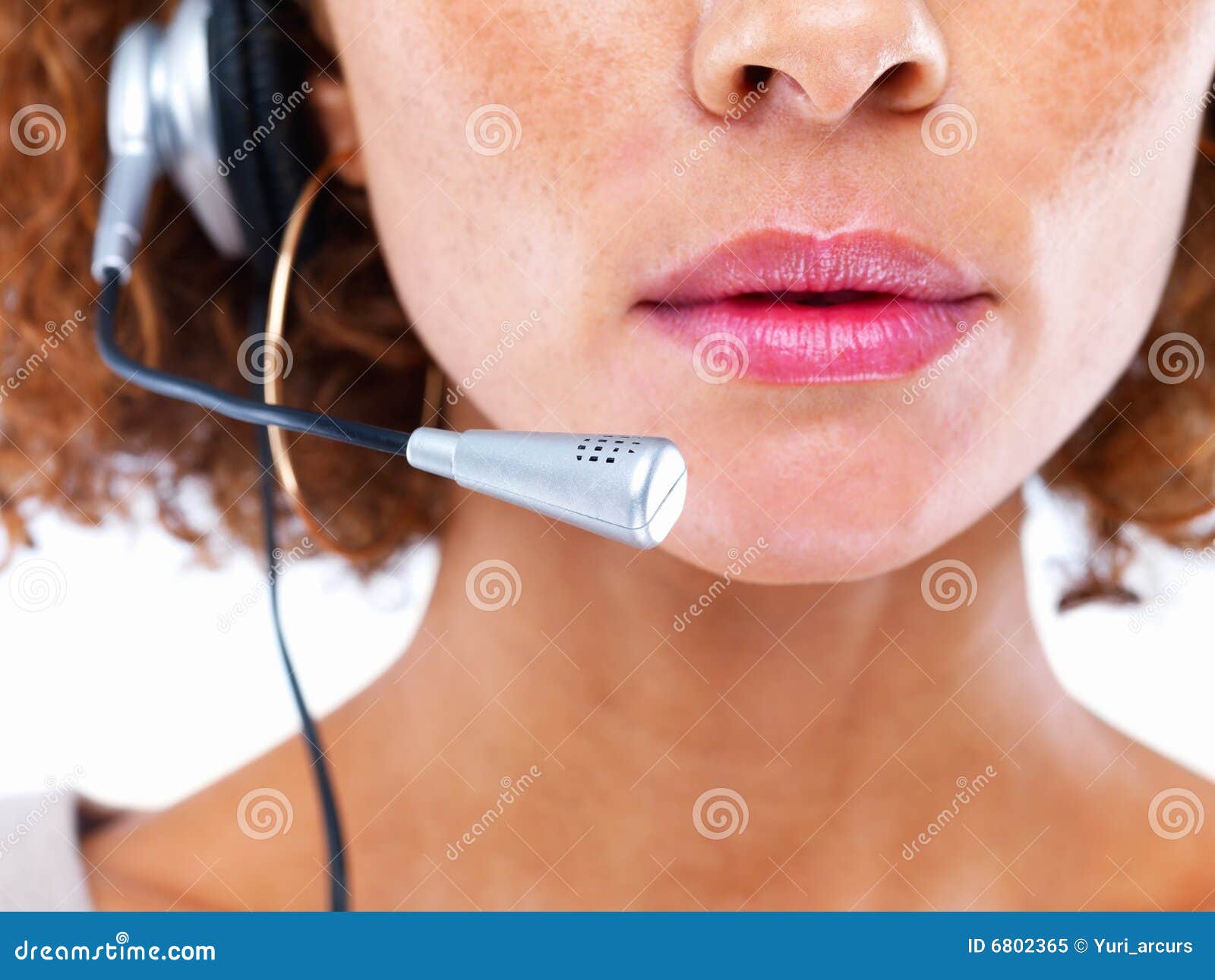 Macro of Service Womans Face - Customer Service Stock Image - Image of ...