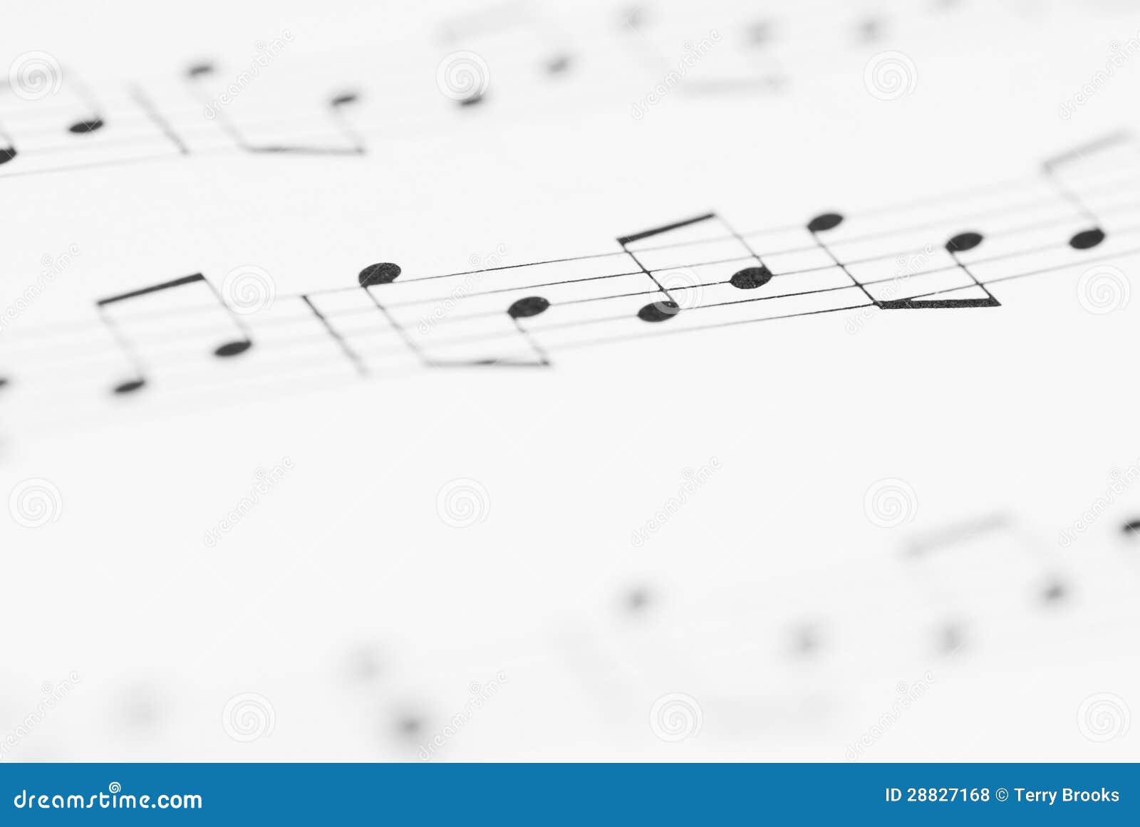Macro Sheet Music Notes. stock photo. Image of symbol - 28827168