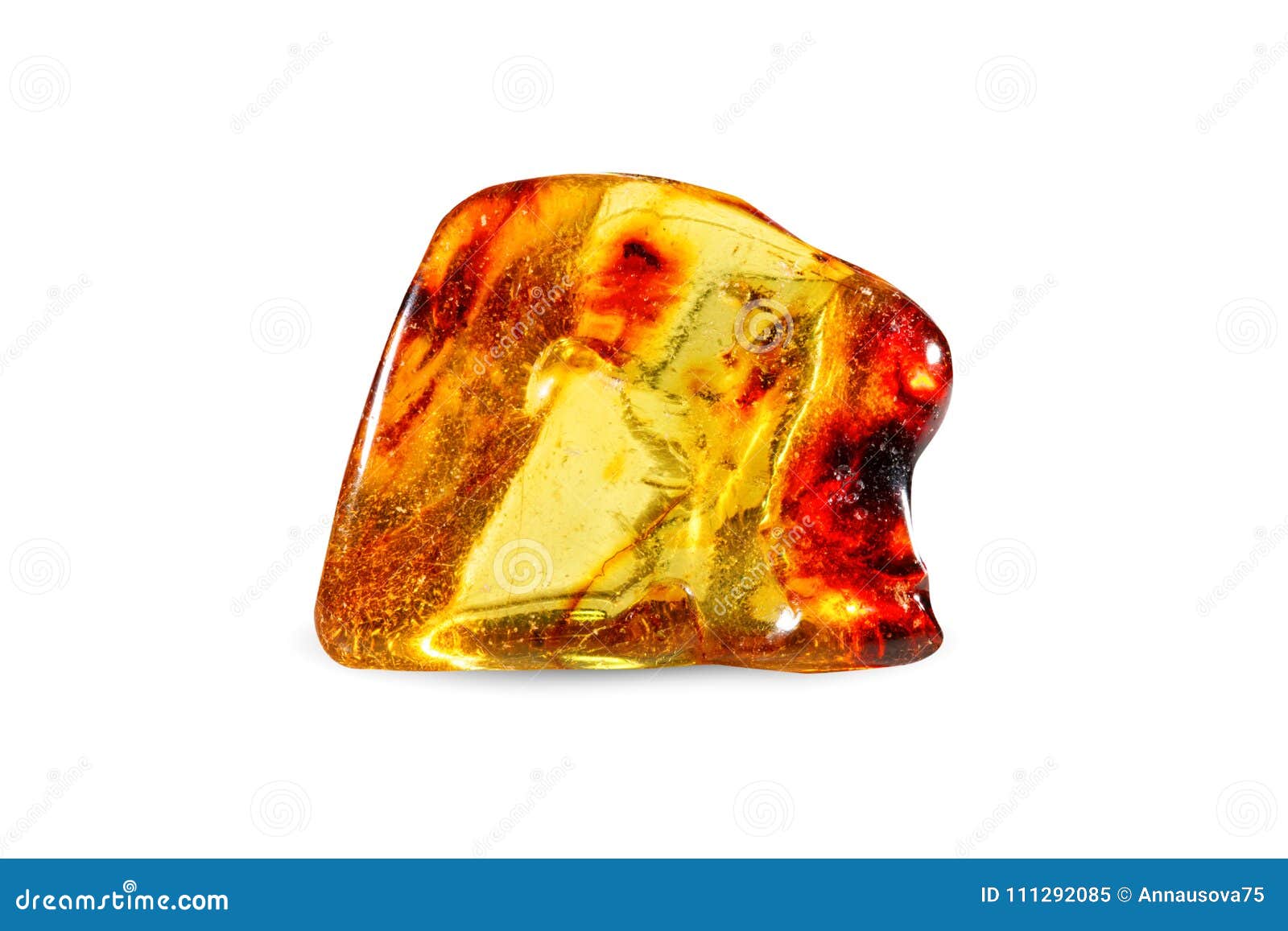 Macro Shooting of Natural Gemstone. Polished Amber. Gem Stone. on White ...