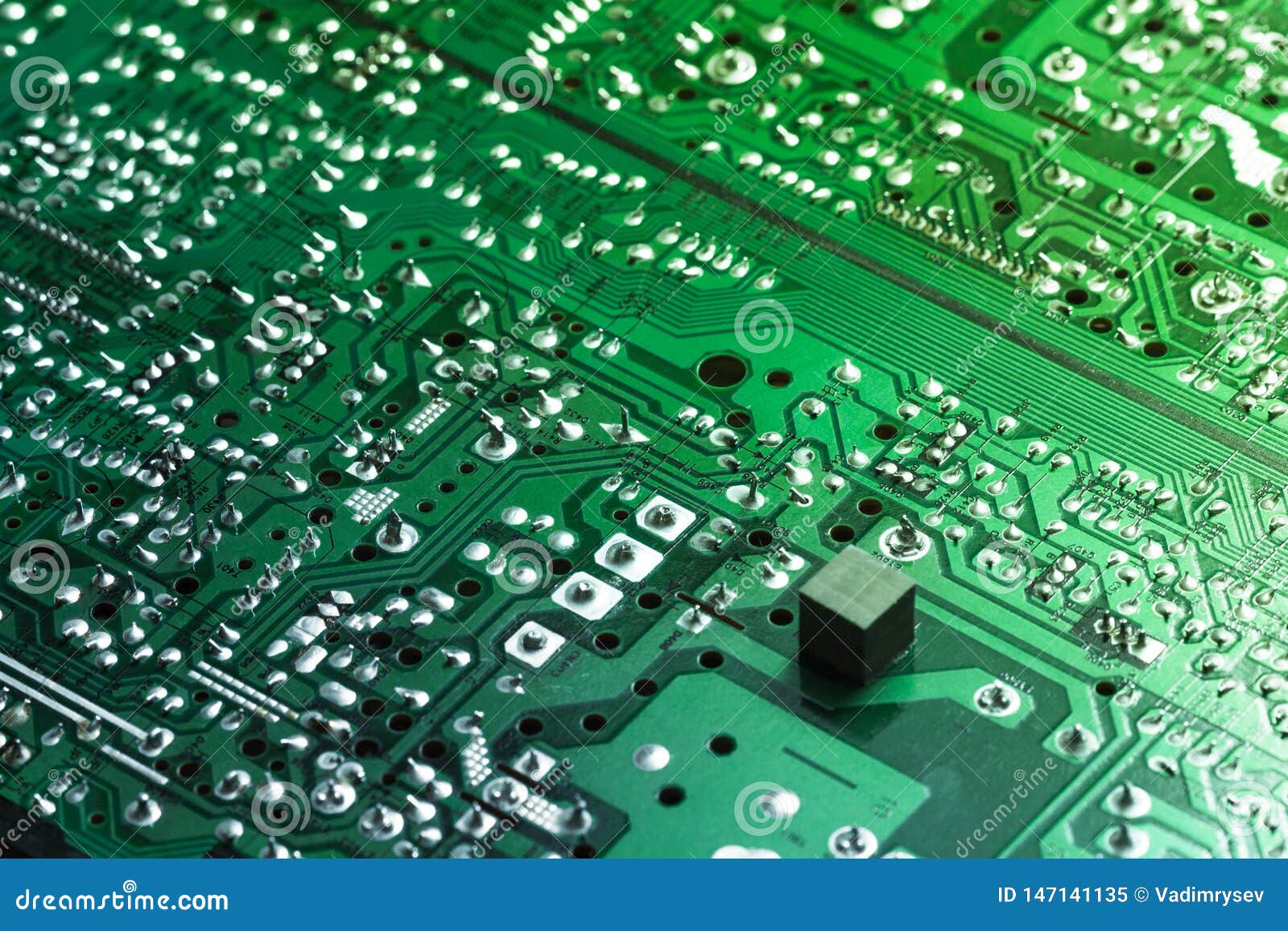 Macro Shot of the Back Side of a Circuit Board Stock Image - Image of ...