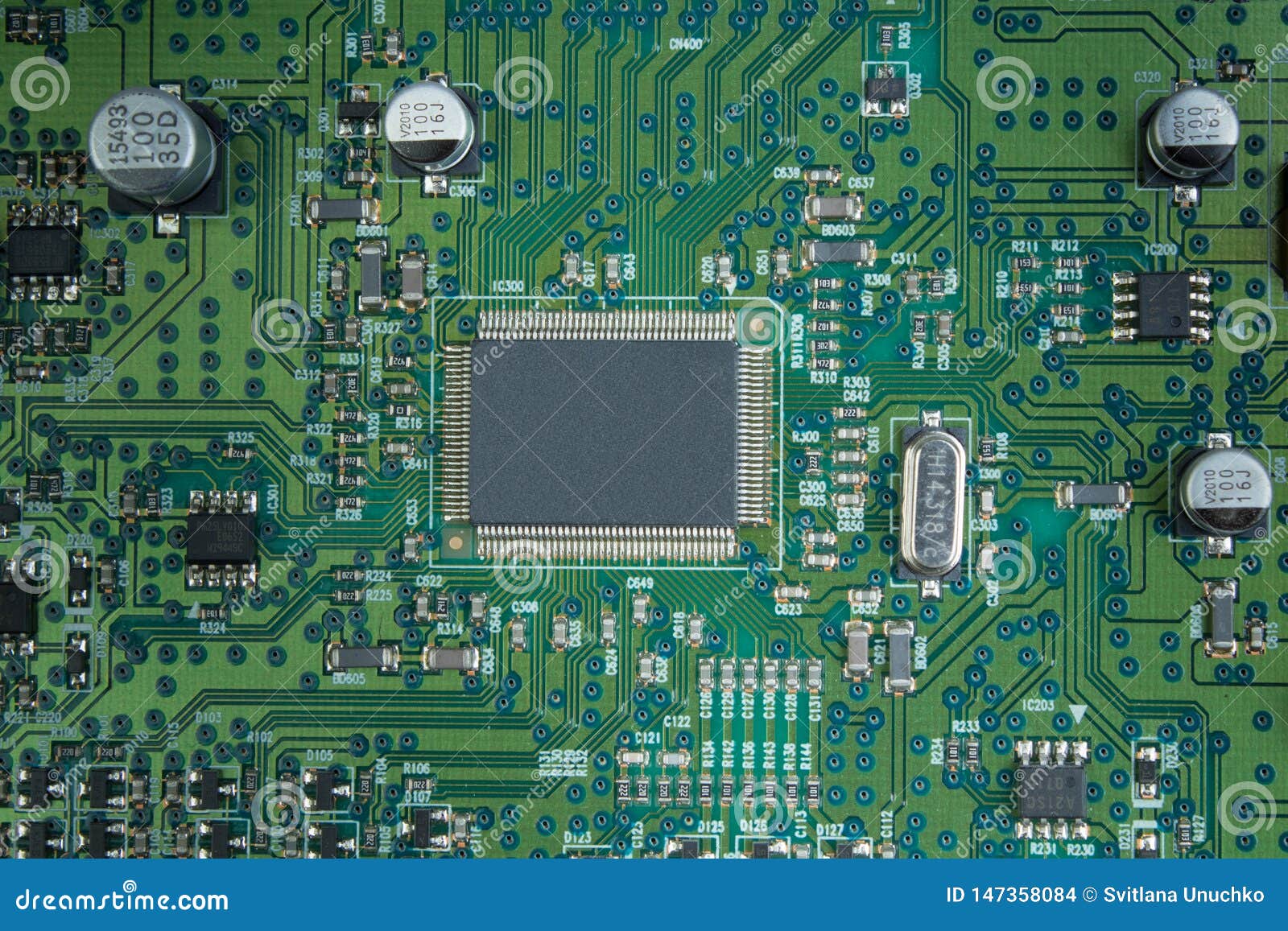 Macro Shot of Back Side Circuit Board. Top View with Copy Space. Stock ...