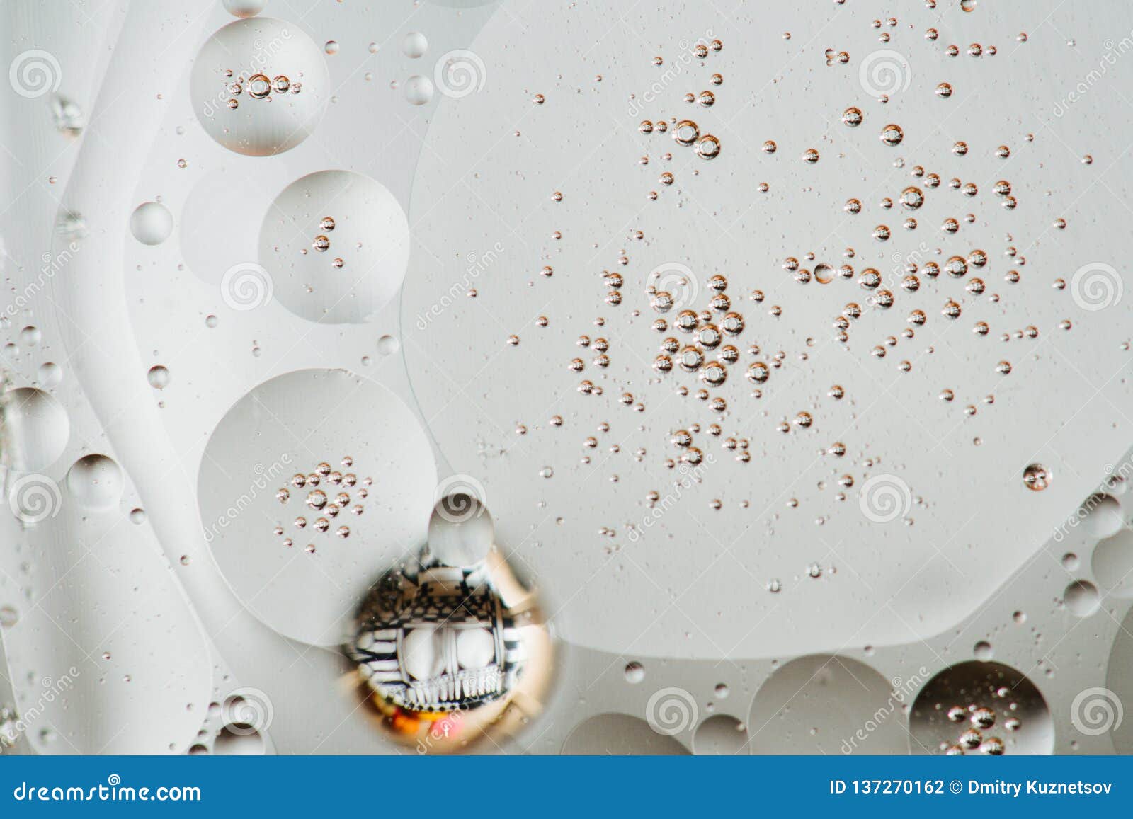 Macro Shot of Backlit Water-oil Emulsion Over Colored Background. Stock ...