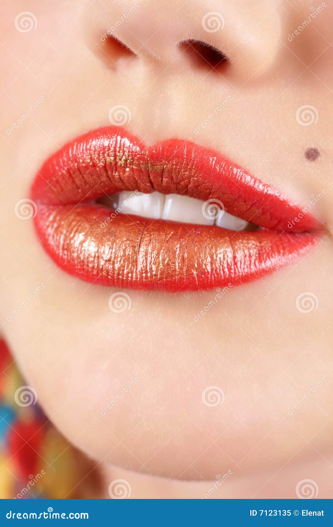 Macro Shot of Beautiful Full Lips Stock Image - Image of fashion ...