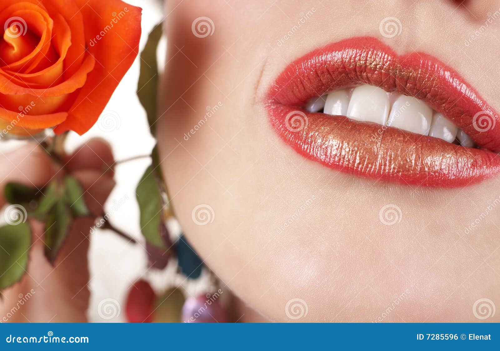 Macro Shot of Beautiful Full Lips Stock Photo - Image of full, fashion ...