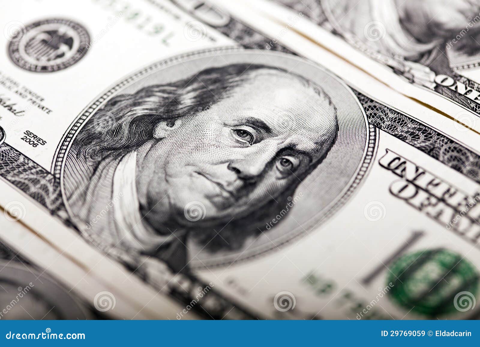 Benjamin Franklin 100 Dollar Bill Portrait Stock Image - Image of ...
