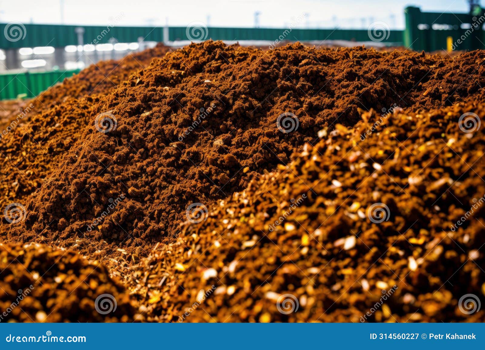 Macro Shot of Biodegradable Waste in a Recycling Facility, Focusing on ...