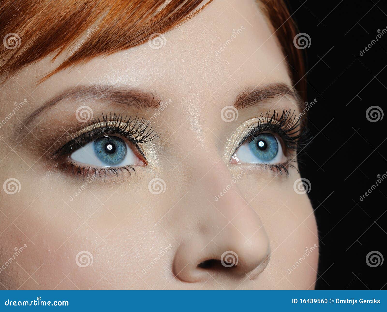 Macro Shot of Blue Eyes with Long Lashes Stock Photo - Image of ...