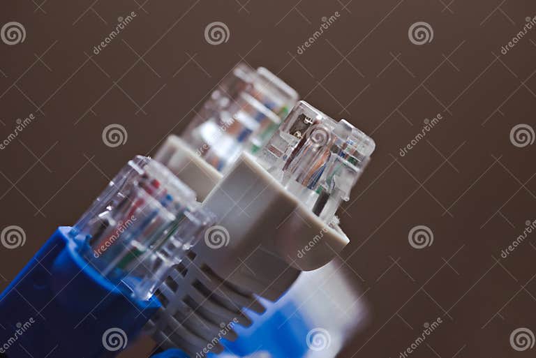 Macro Shot of a Blue RJ45 Ethernet Cable. Internet Cable, Patchcord ...