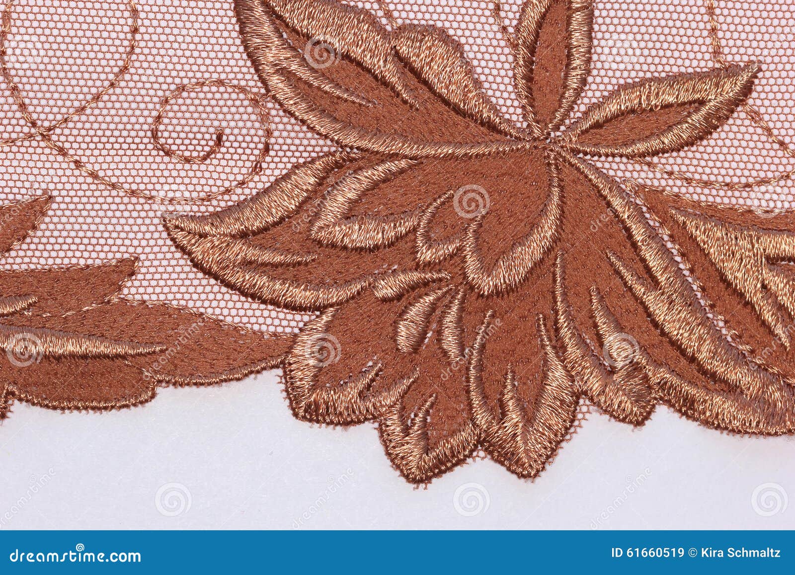 The Macro Shot of the Brown Lace Texture Material Stock Image - Image ...