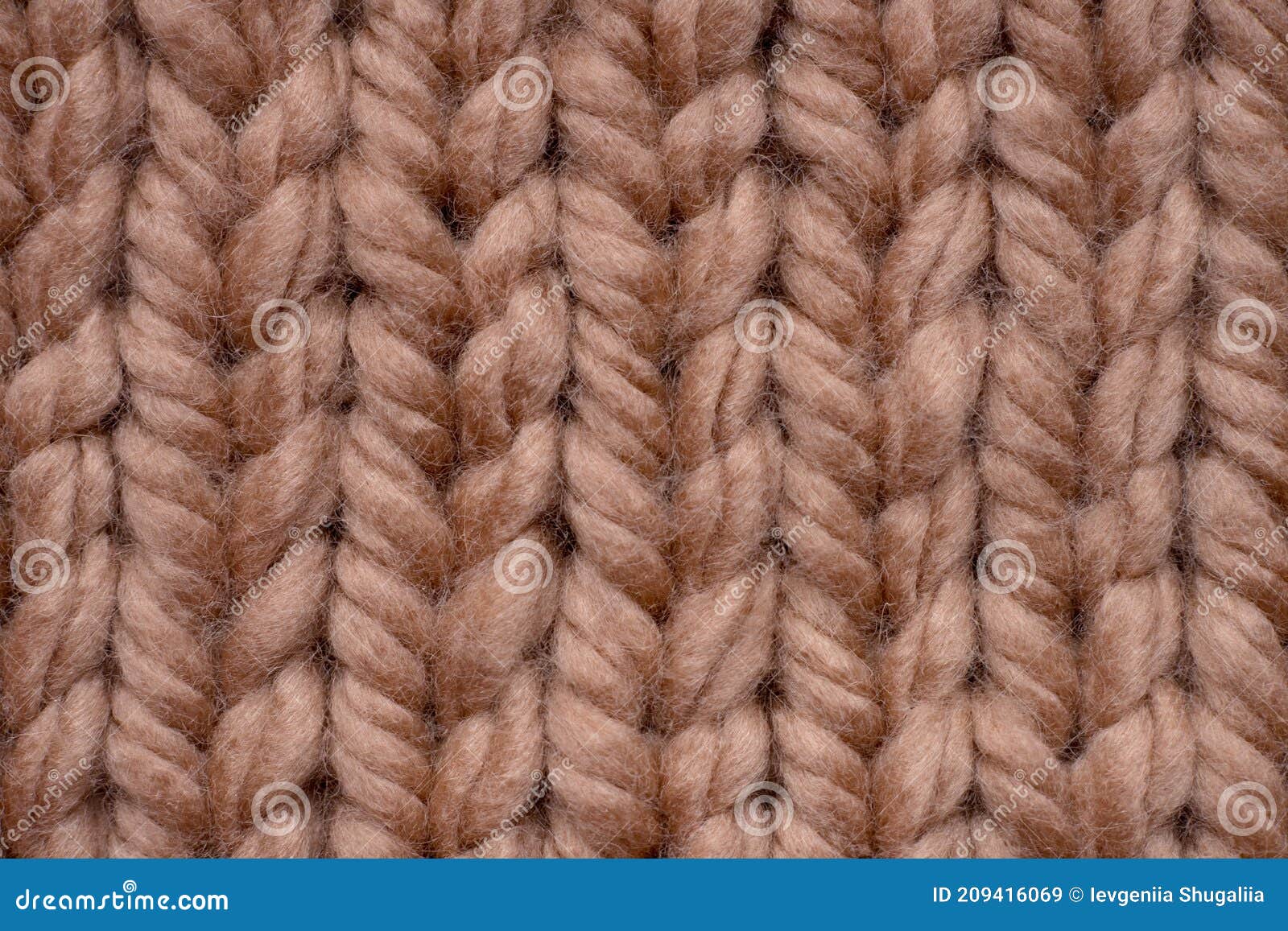 Macro Shot of Brown Woolen Knitted Fabric Texture Stock Image - Image ...