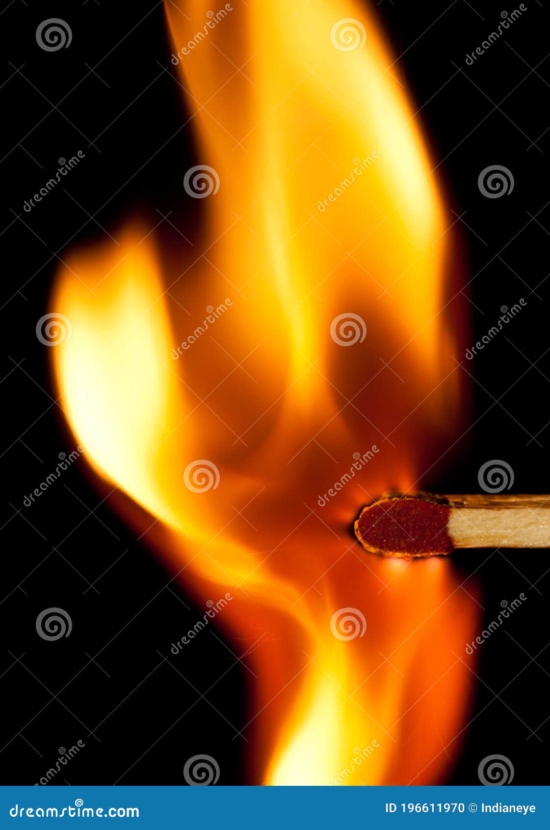 Flame of of match stick stock photo. Image of bright - 196611970