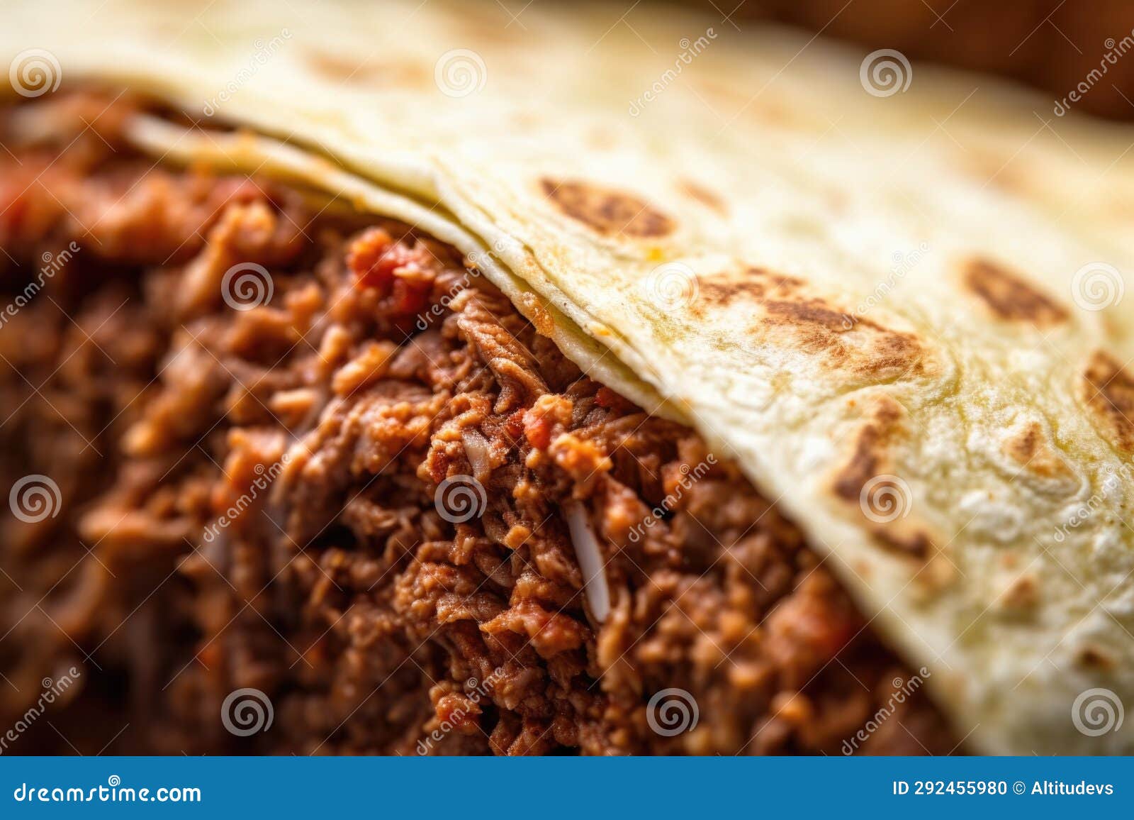 Macro Shot of a Burrito Wraps Surface Texture Stock Photo - Image of ...
