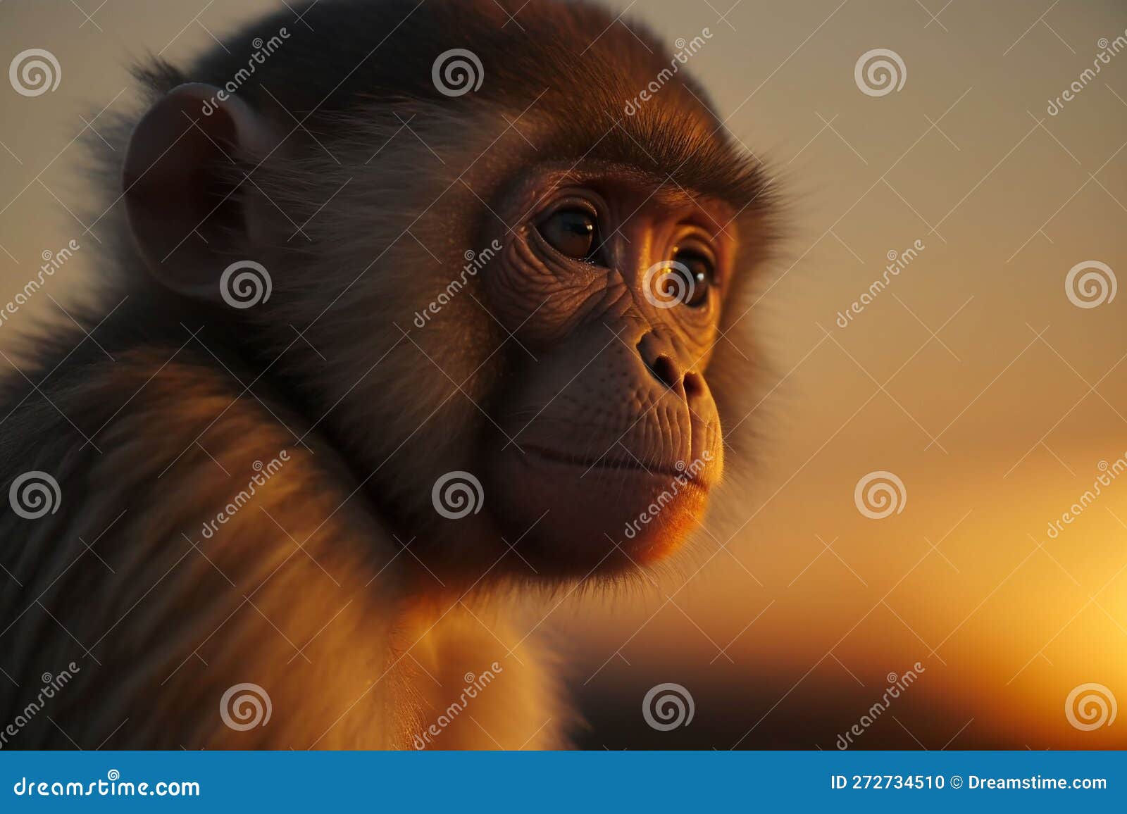 A Macro Shot Captures of a Monke Stock Illustration - Illustration of ...