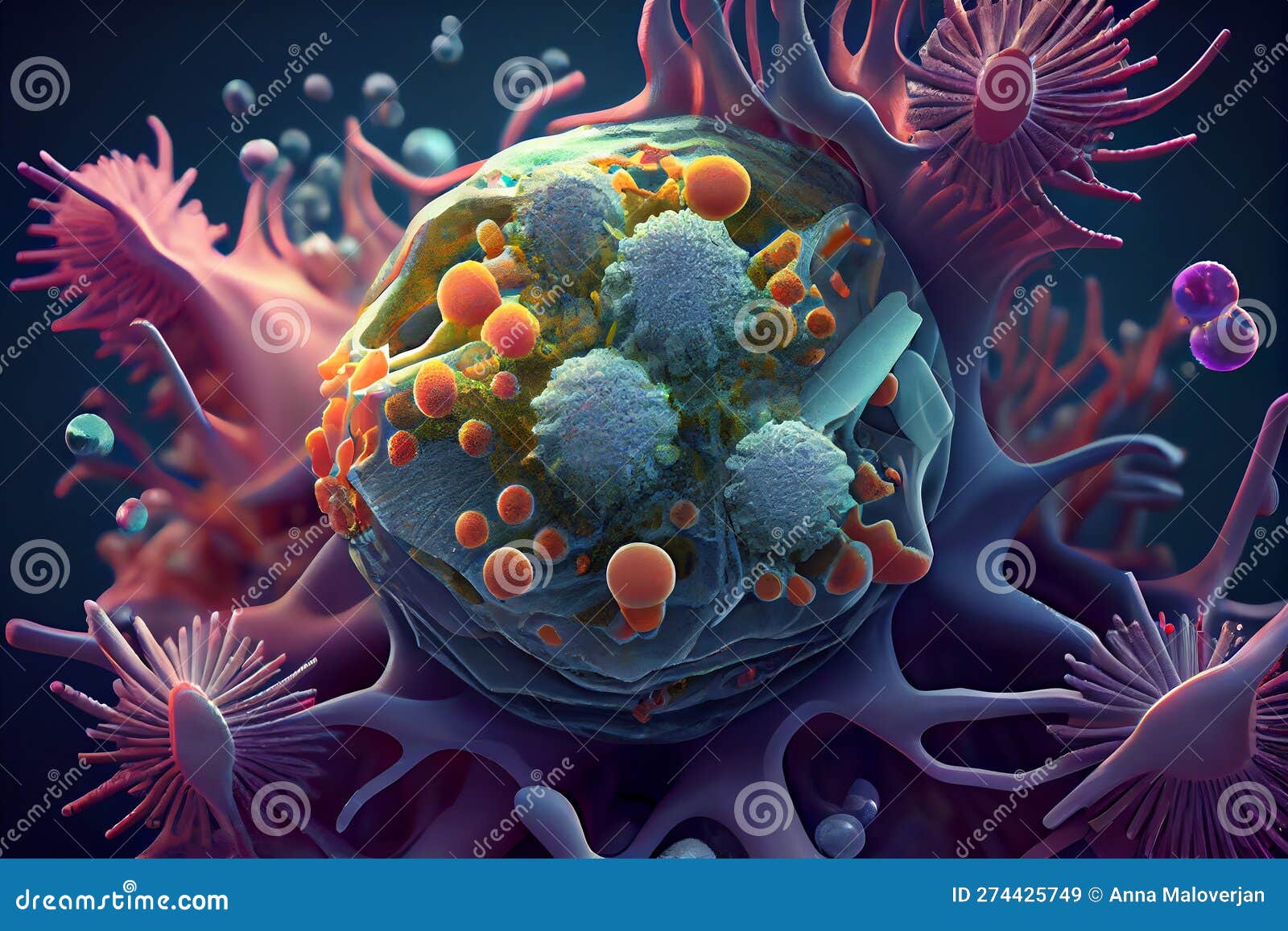 Macro Shot Of Cell Or Molecule. Scientific Image. Biology Or Chemistry ...