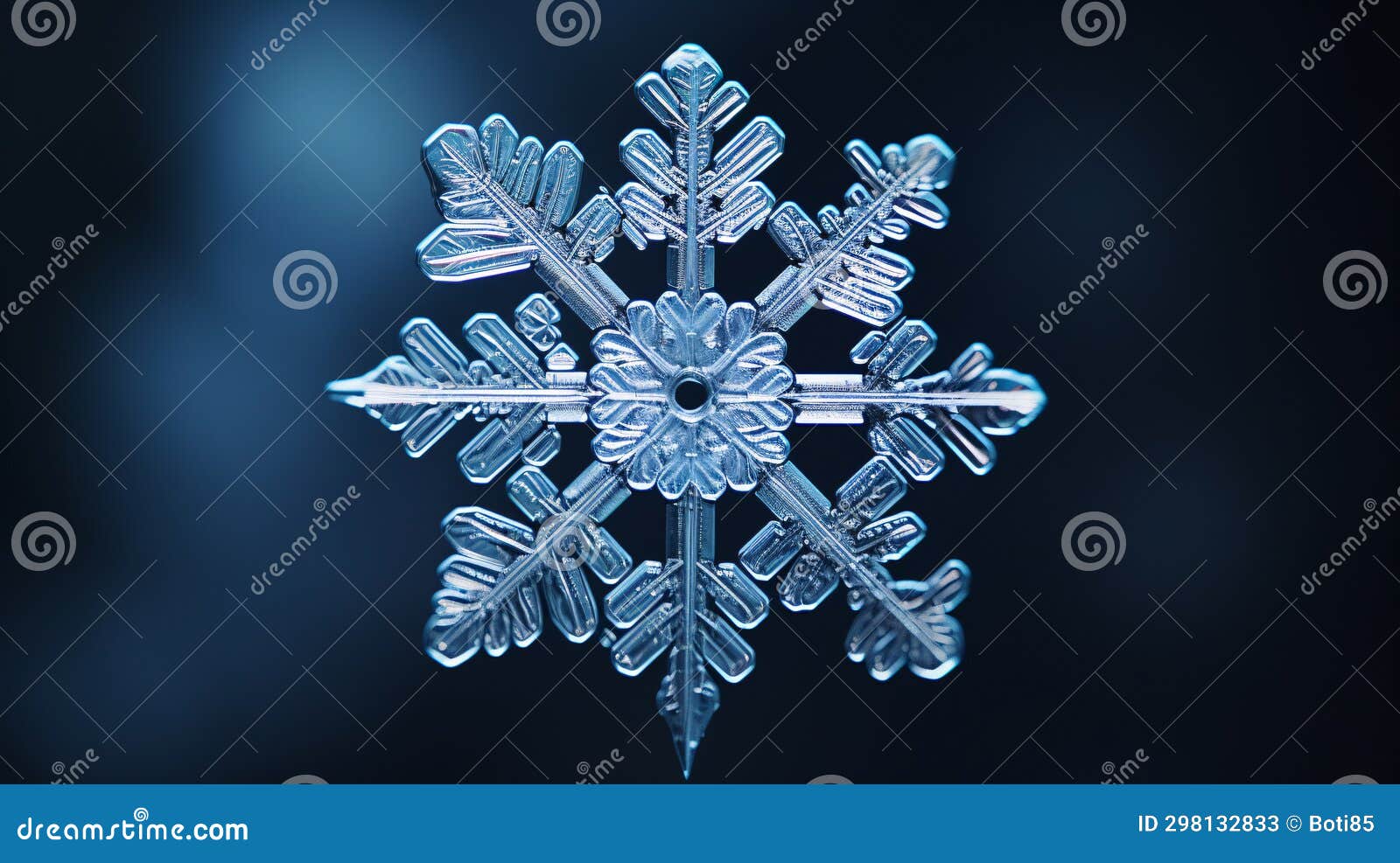 Macro Shot of Christalin Structure of a Snowflake Stock Illustration ...