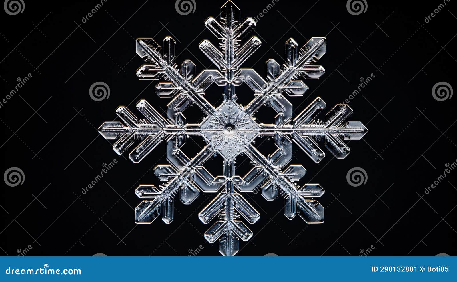 Macro Shot of Christalin Structure of a Snowflake Stock Illustration ...