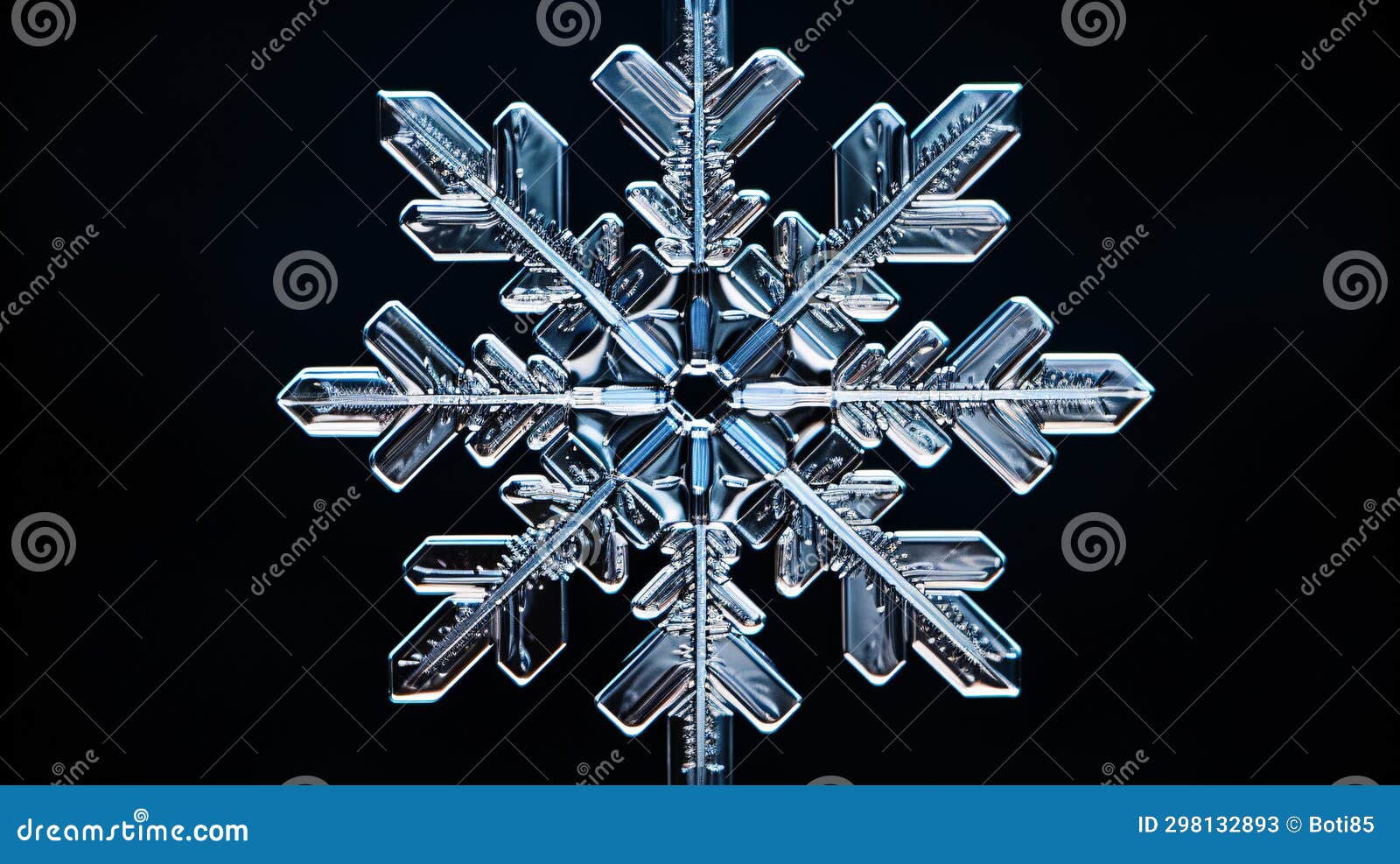 Macro Shot of Christalin Structure of a Snowflake Stock Illustration ...