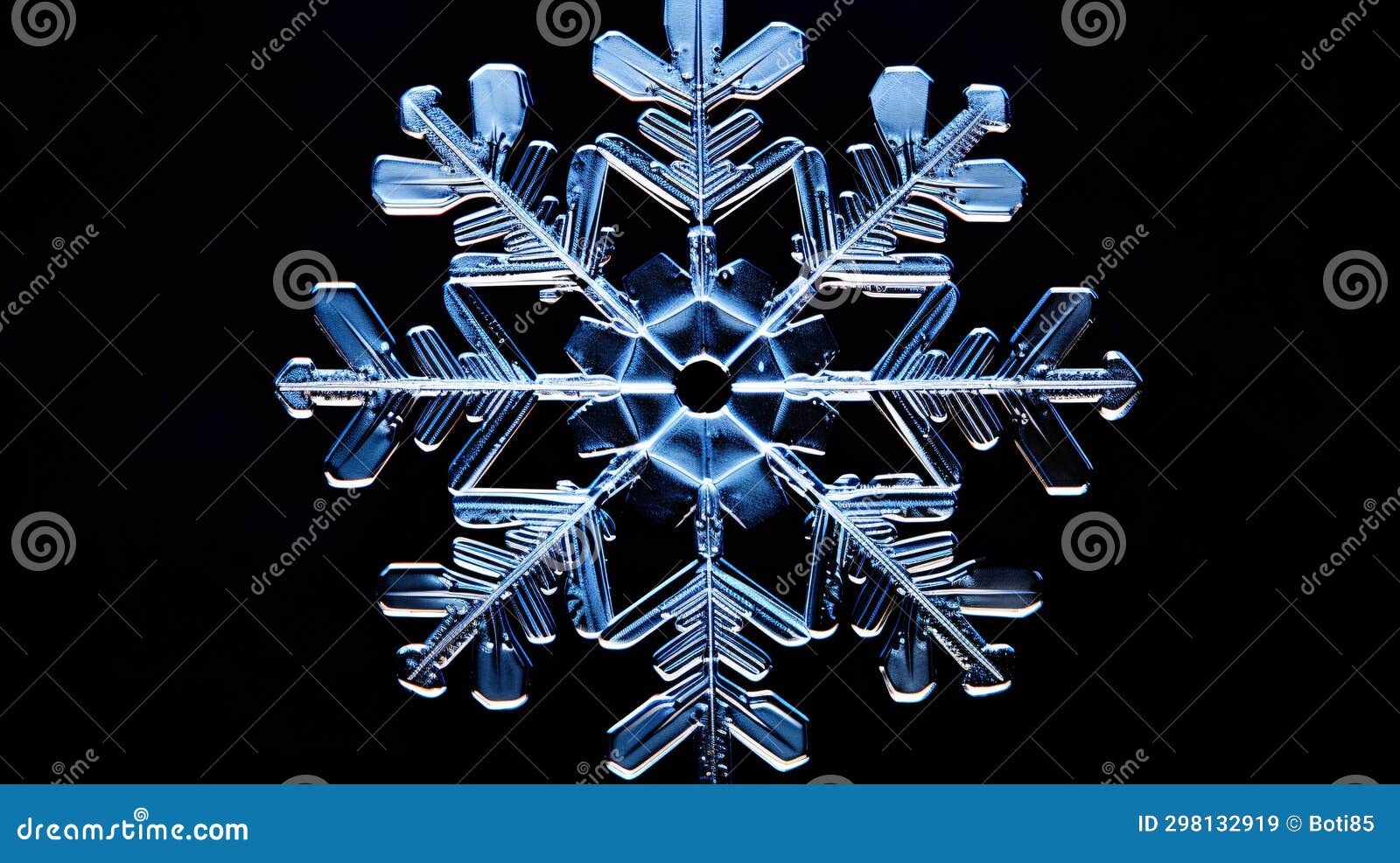 Macro Shot of Christalin Structure of a Snowflake Stock Illustration ...