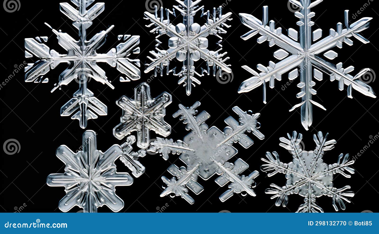 Macro Shot of Christalin Structure of a Snowflakes Stock Illustration ...
