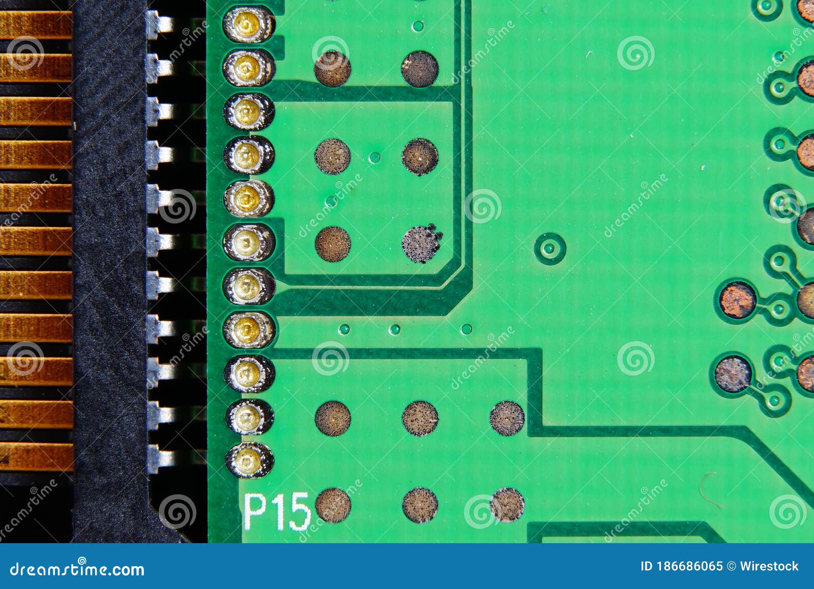 Macro Shot of a Circuit Board for Interconnection Stock Image - Image ...