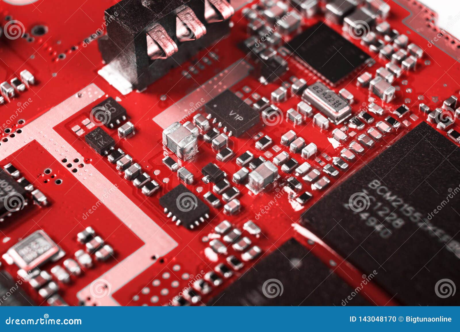 Macro Shot of Circuit Board with Resistors Microchips and Electronic ...