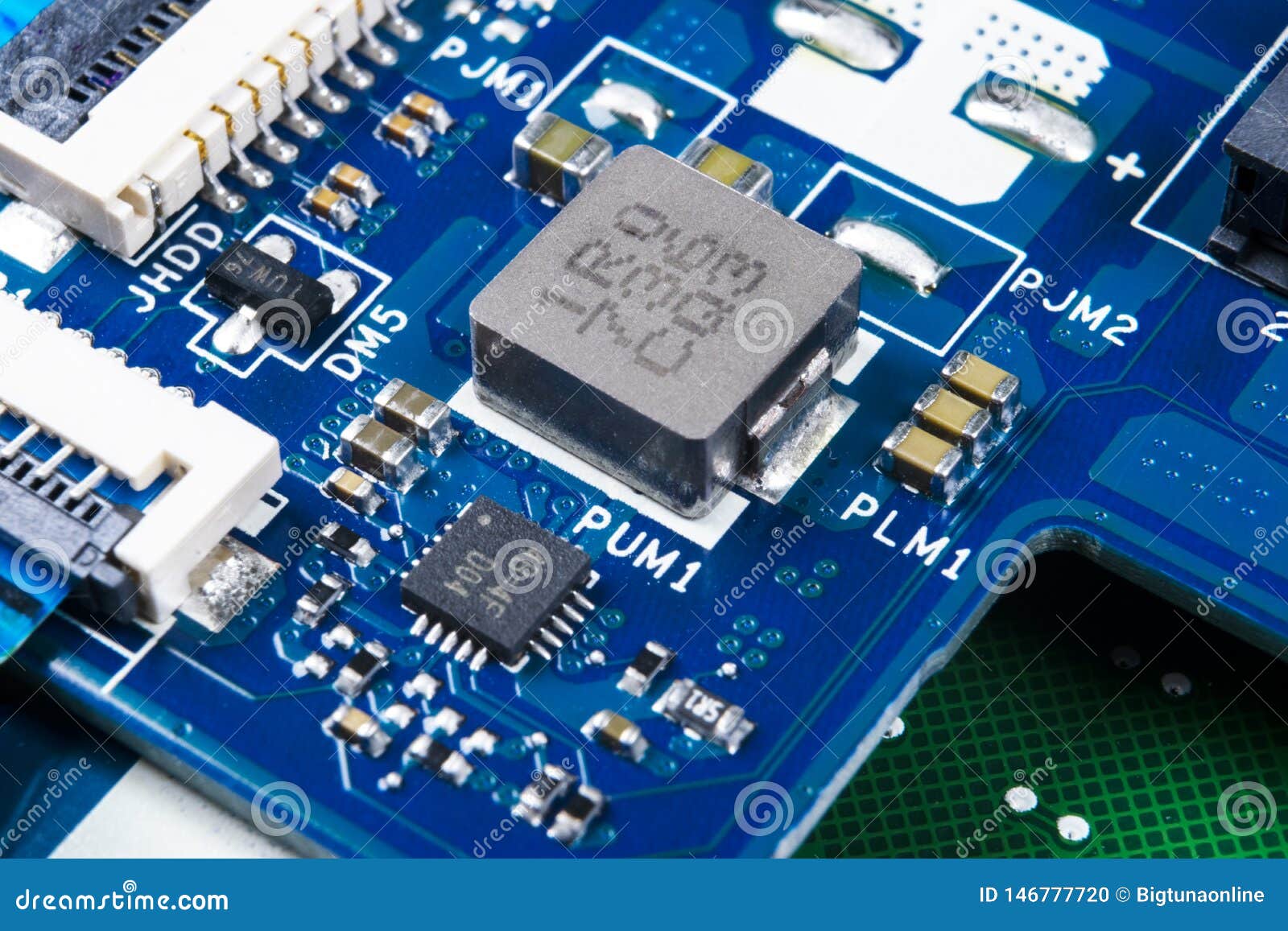 Macro Shot of Circuit Board with Resistors Microchips and Electronic ...