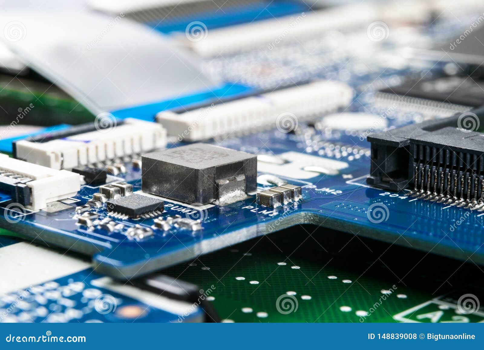 Macro Shot of Circuit Board with Resistors Microchips and Electronic ... Macro Shot of Circuit Board with Resistors Microchips and Electronic ...