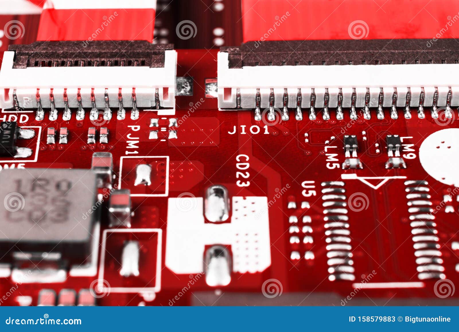 Macro Shot of Circuit Board with Resistors Microchips and Electronic ...