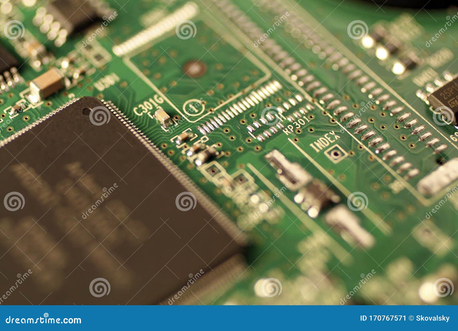 Macro Shot of a Circuit Board Stock Image - Image of electricity ...