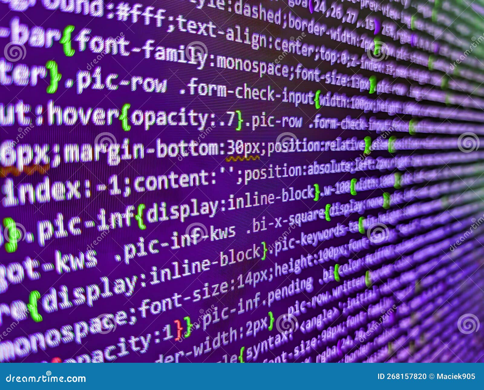 Macro Shot of the Command Line on the Monitor of the Office Computer ...