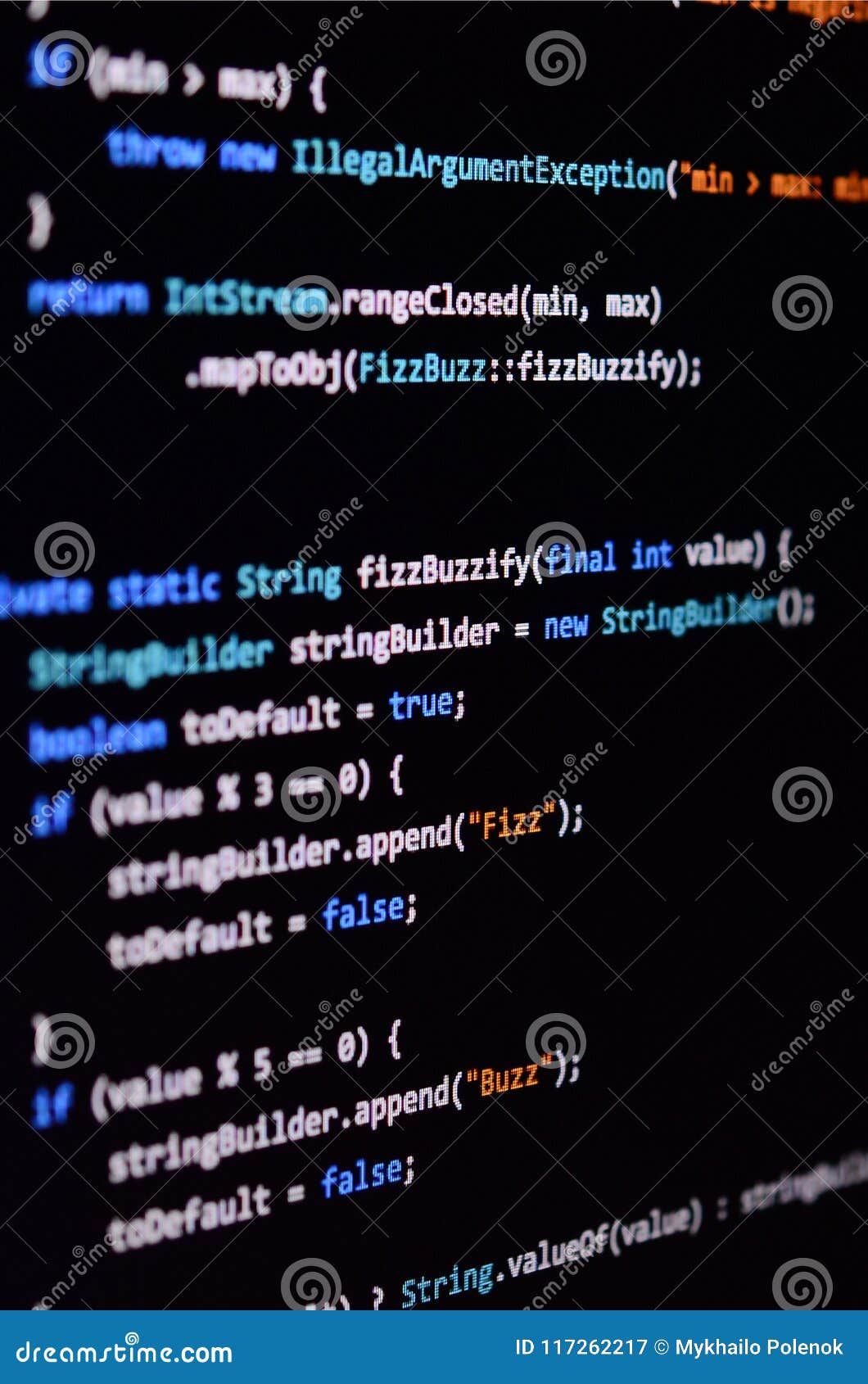 Macro Shot of the Command Line on the Monitor of the Office Computer. the Concept of the ...