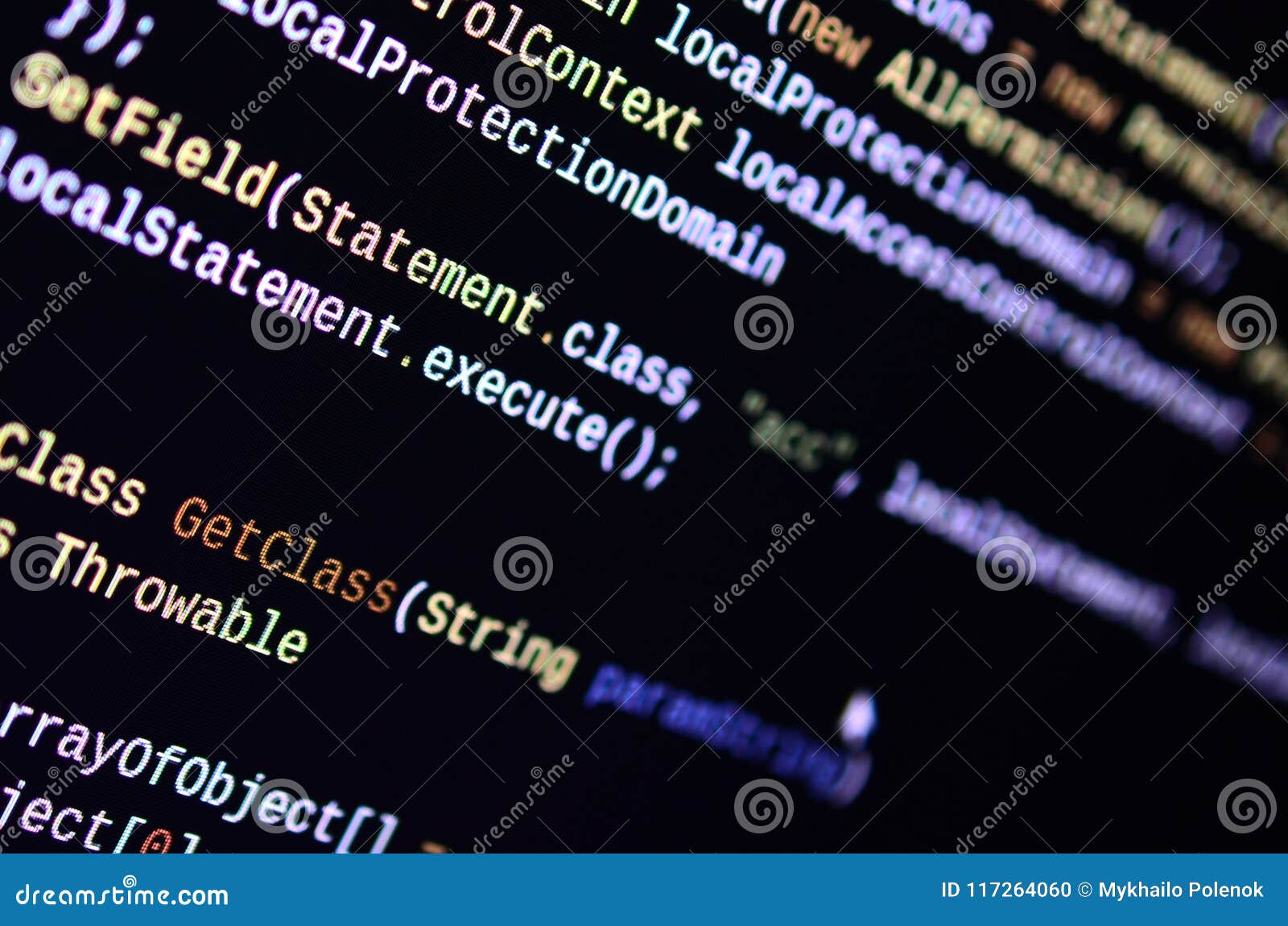 Macro Shot of the Command Line on the Monitor of the Office Computer. the Concept of the ...