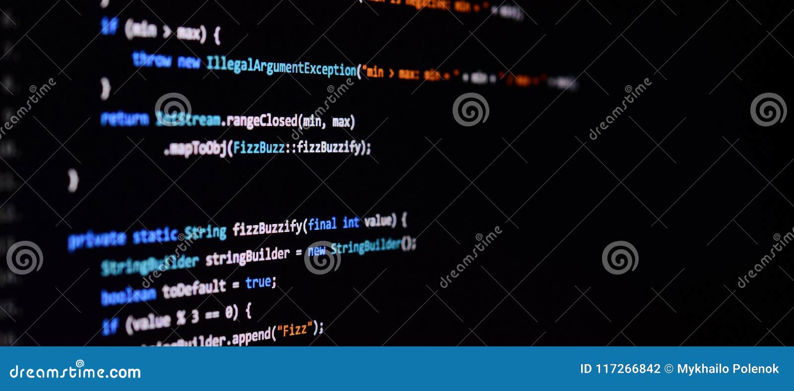 Macro Shot of the Command Line on the Monitor of the Office Computer. the Concept of the ...