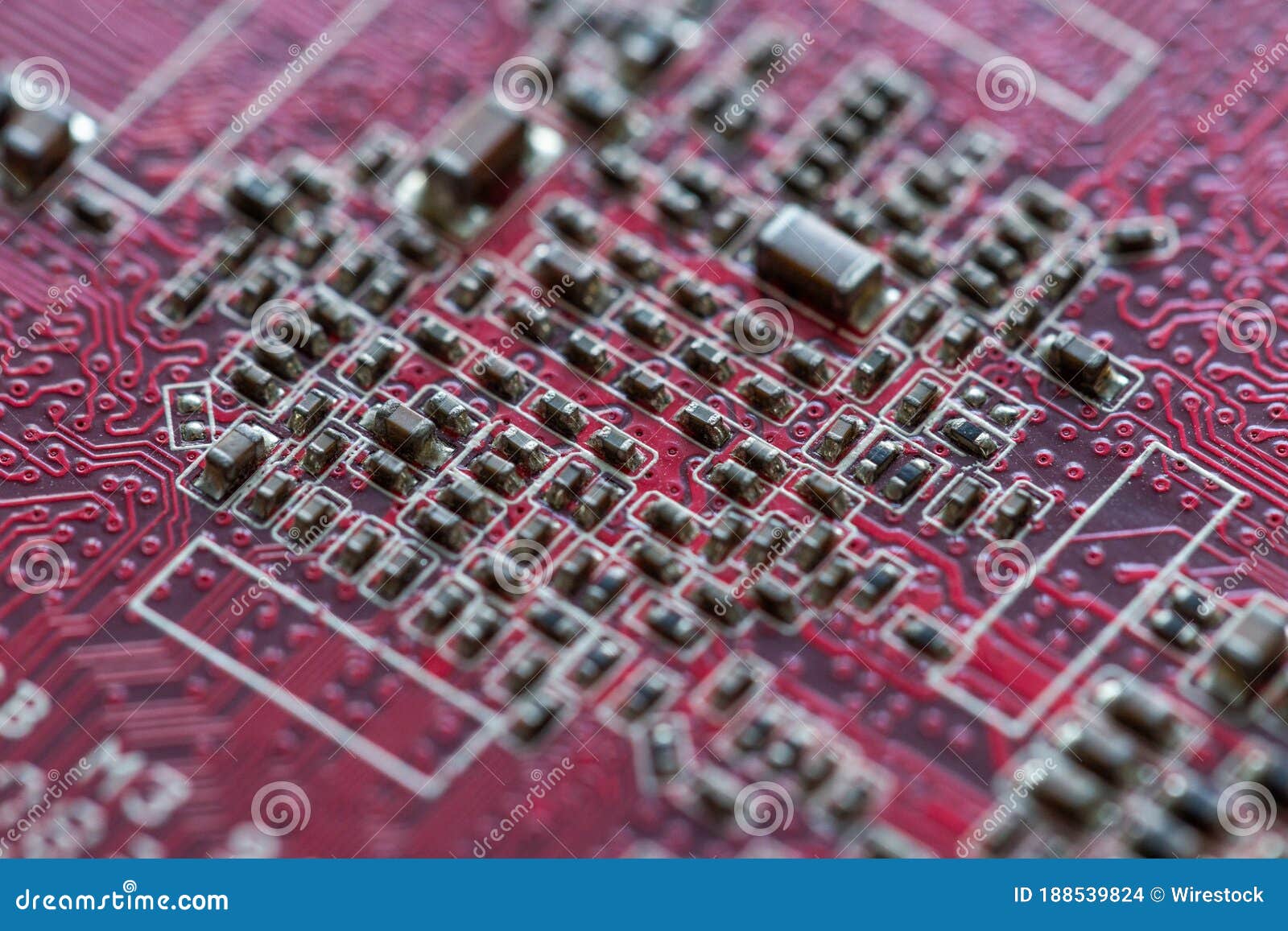 Macro Shot of Computer Chips on a Computer Board Stock Photo - Image of ...