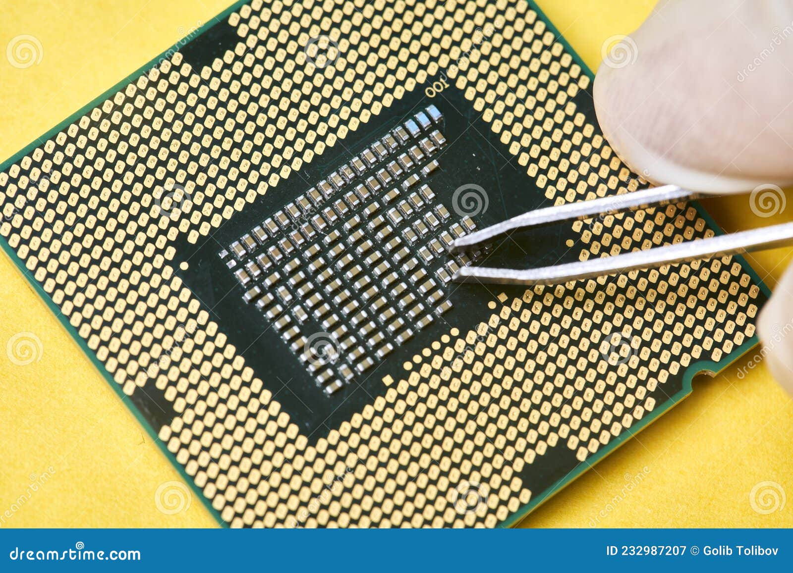 Macro Shot Of Computer Microchip Processor Stock Image Image Of