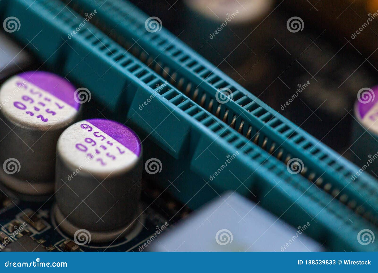 Macro Shot of Computer Parts on a Computer Board Stock Image - Image of ...