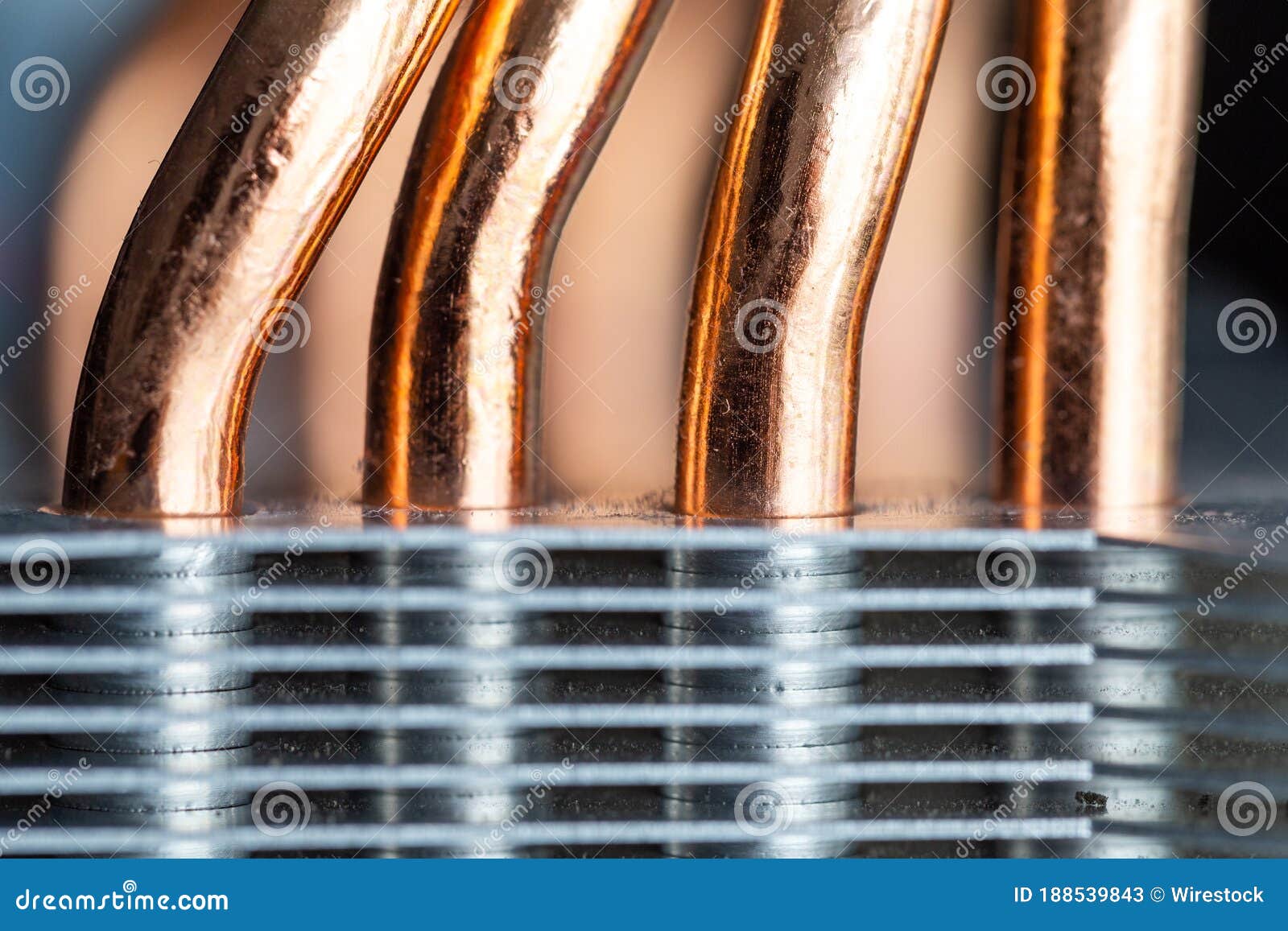 Macro Shot of a Copper Heatsink for Computer Processors Stock Image ...