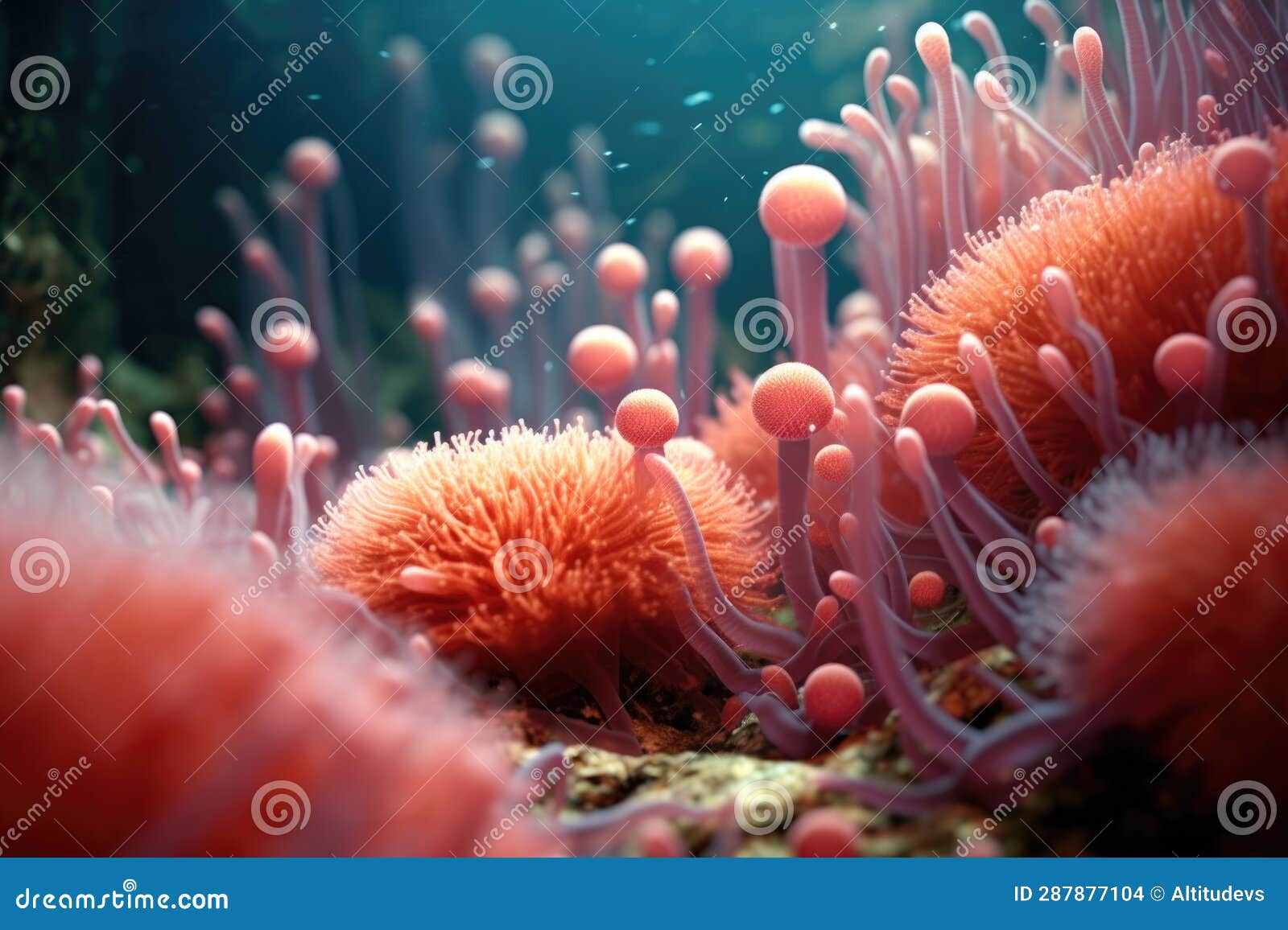 Macro Shot of Coral Polyps Capturing Tiny Organisms Stock Photo - Image ...
