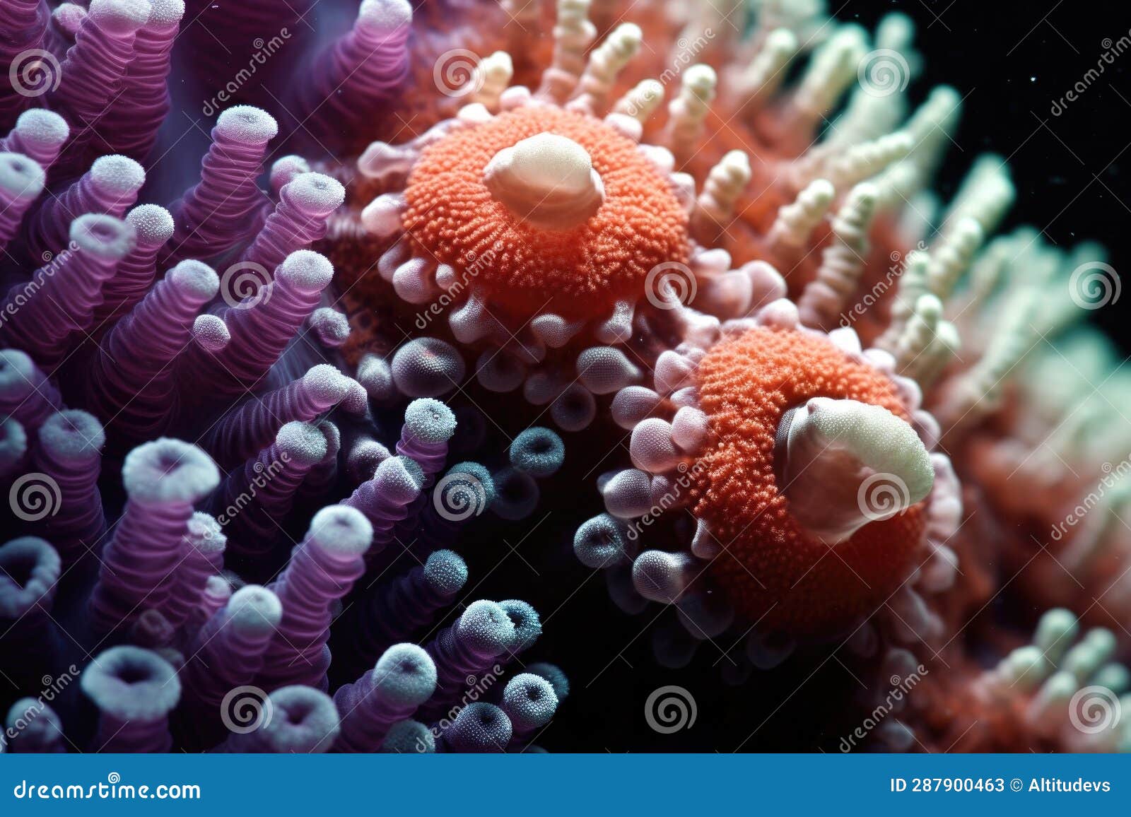 Macro Shot of Coral Polyps Capturing Tiny Organisms Stock Image - Image ...