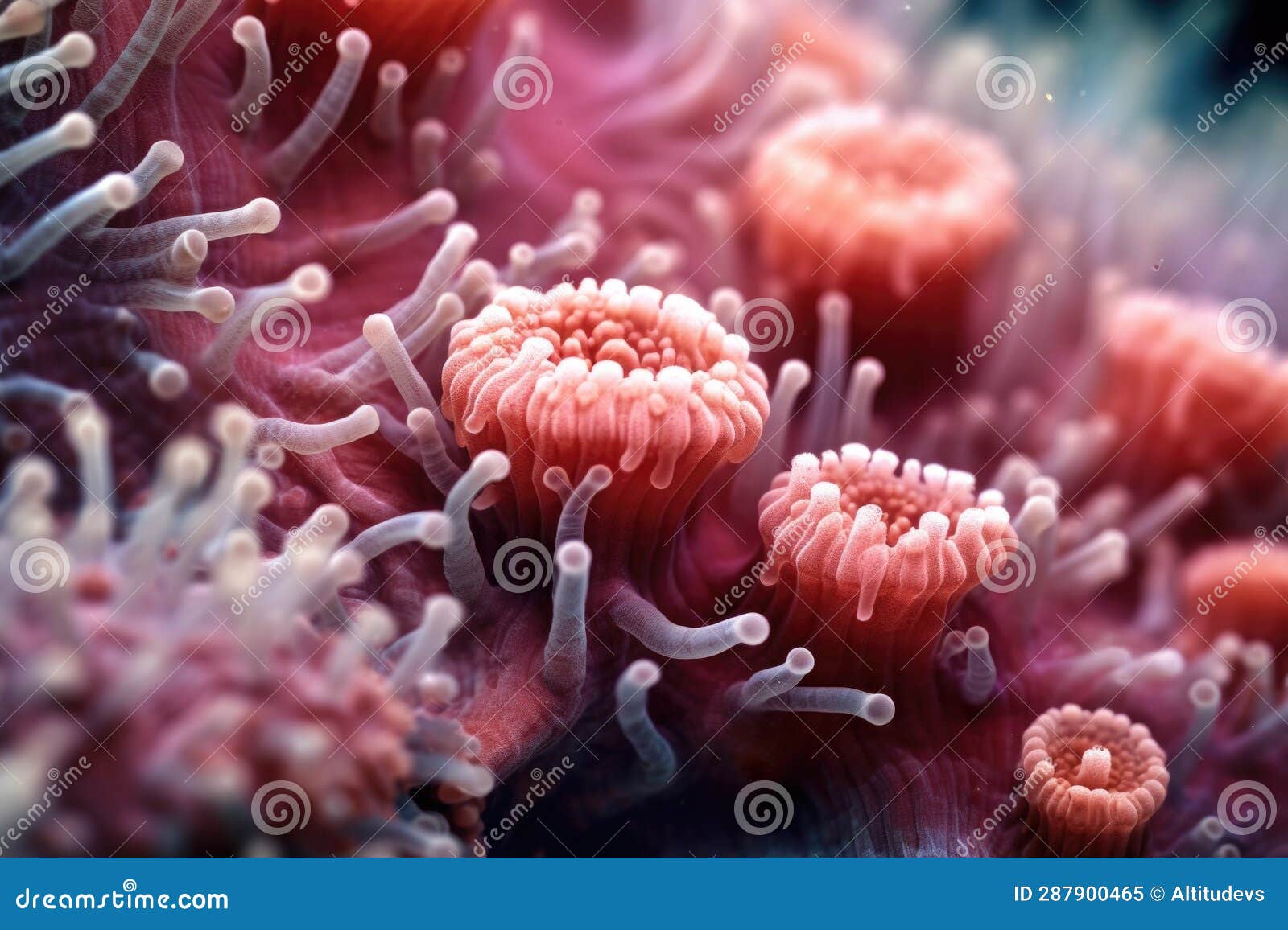 Macro Shot of Coral Polyps Capturing Tiny Organisms Stock Image - Image ...