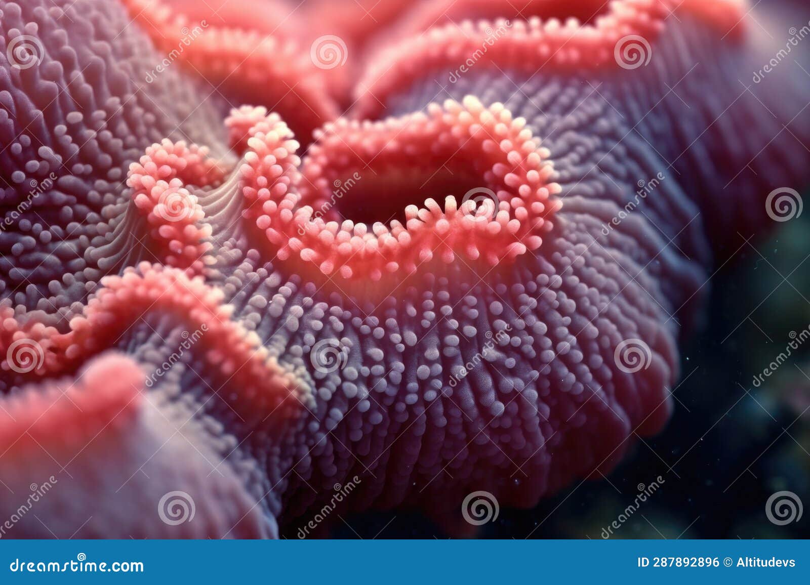 Macro Shot of Coral Polyps Extending Tentacles Stock Illustration ...