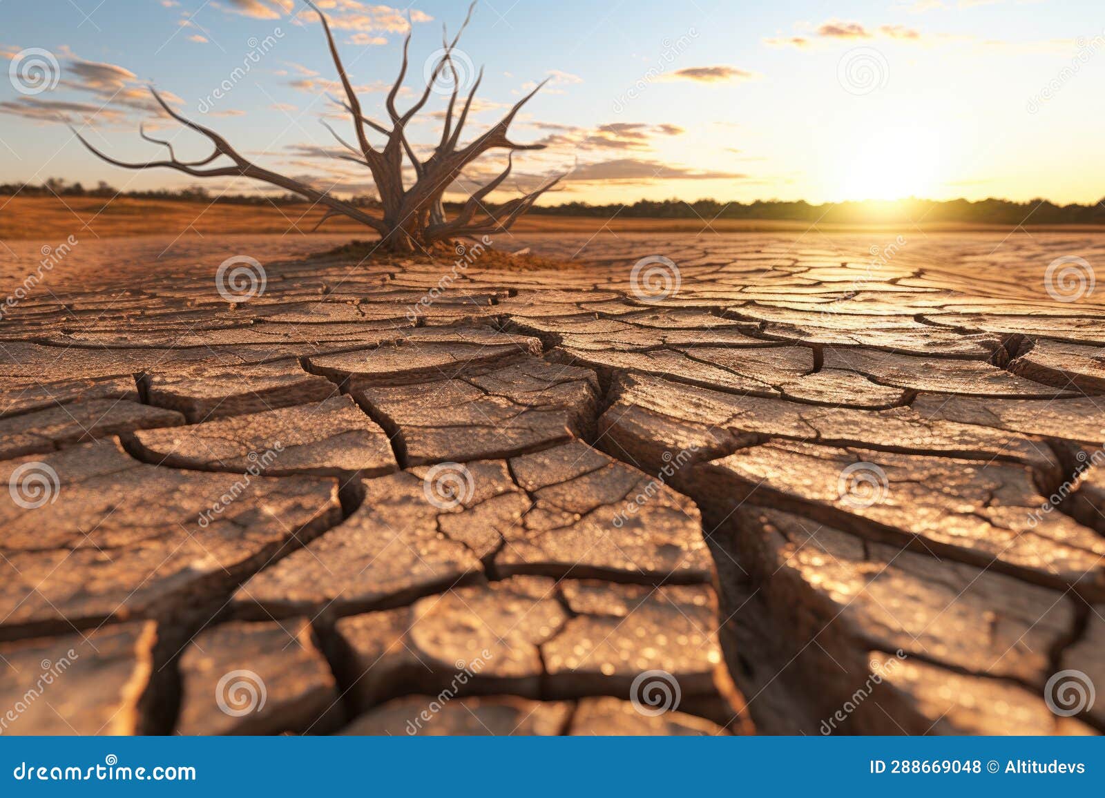 Macro Shot of a Cracked Desert Ground, Showcasing Its Roughness Stock ...