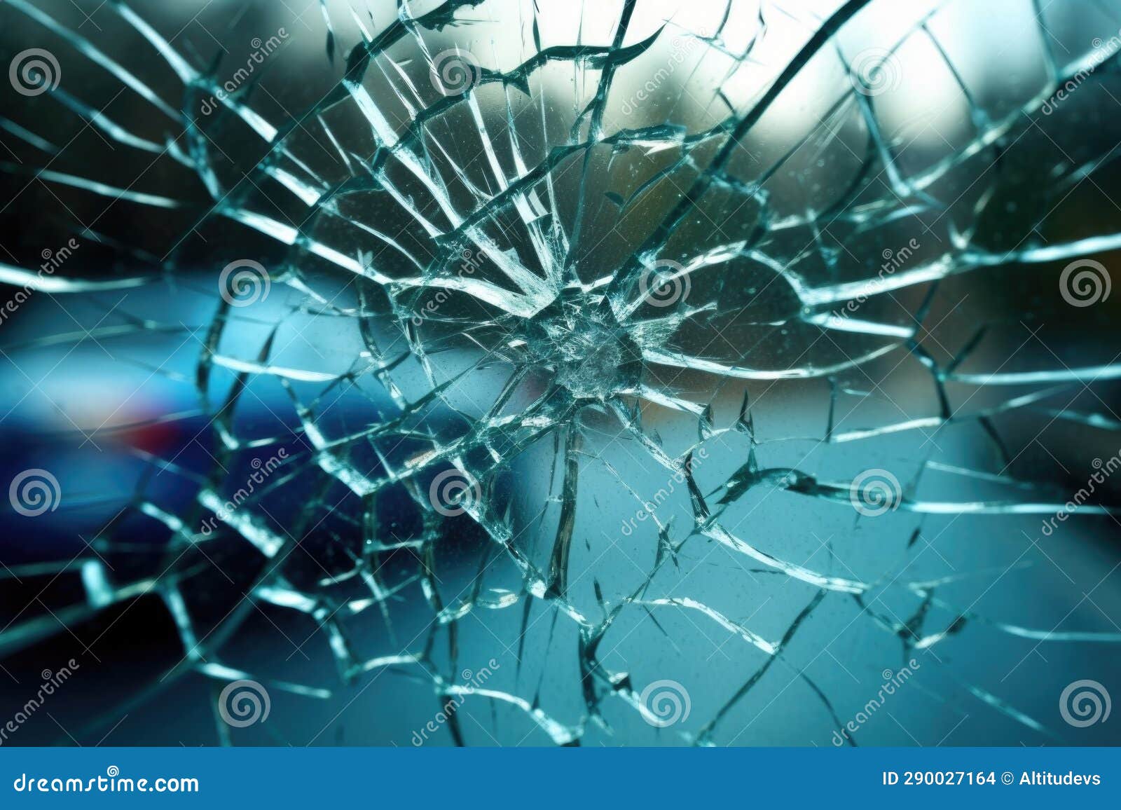 Macro Shot of Cracked Glass Pattern on Windshield Stock Photo - Image ...