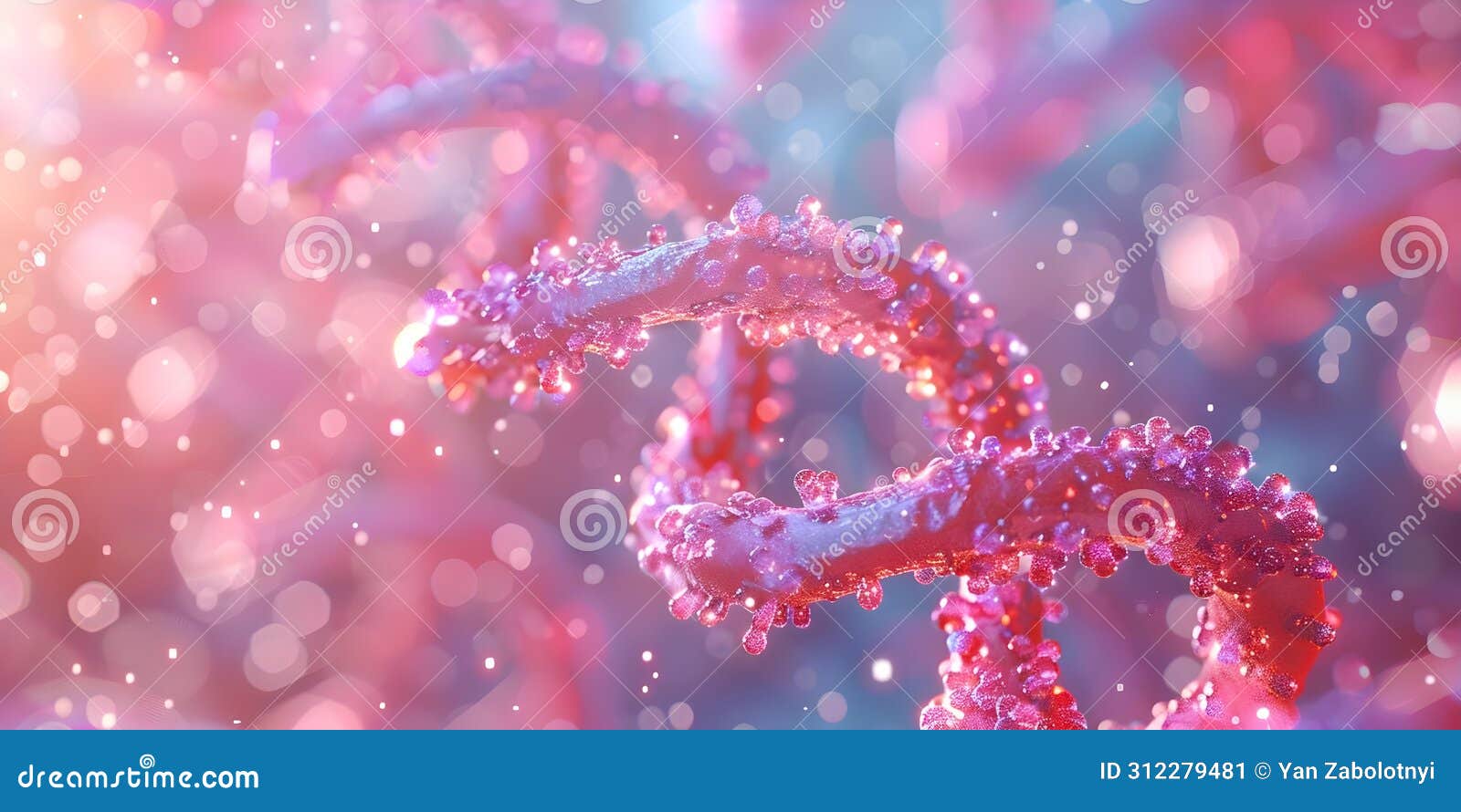 Macro Shot of a D DNA Double Helix Model with Depth of Field Effect ...