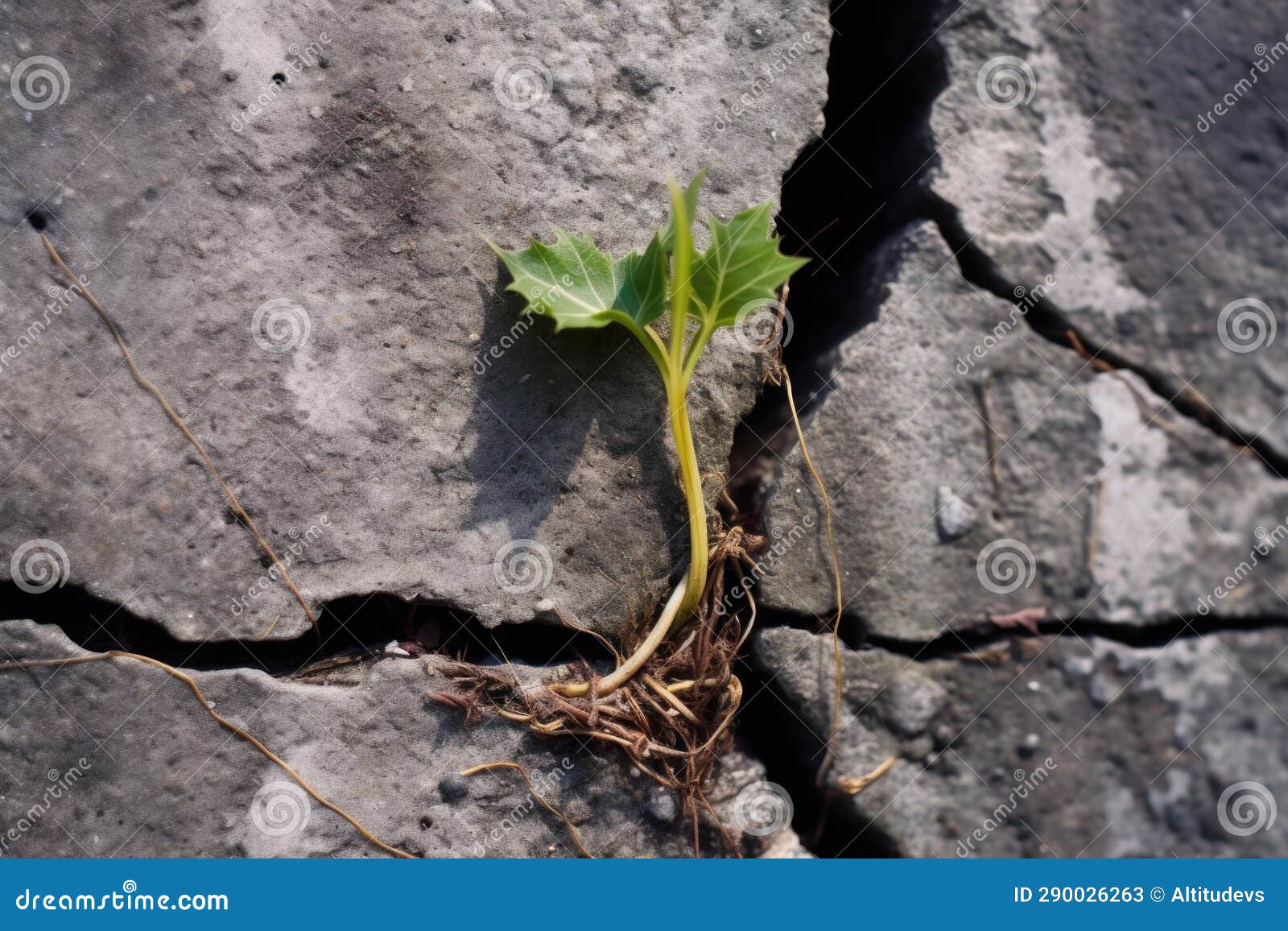 Macro Shot of Dandelion Roots Breaking through Concrete Stock Image ...