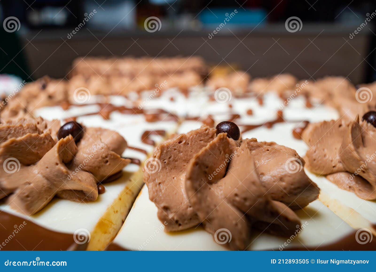 Macro Shot of Delicious Chocolate Cream Cake Stock Image - Image of ...