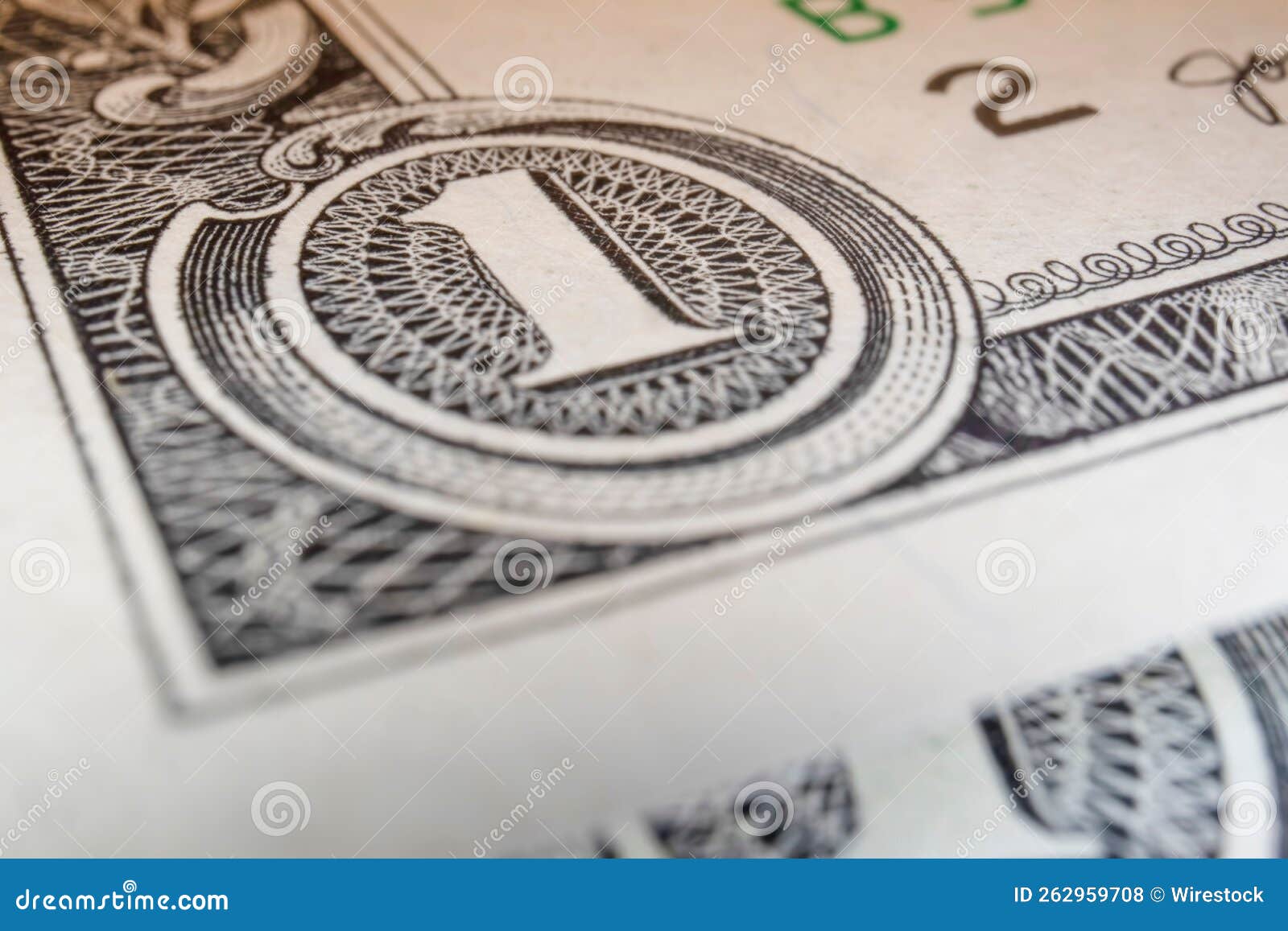 Macro Shot of Details on a One Dollar Bill Stock Photo - Image of ...