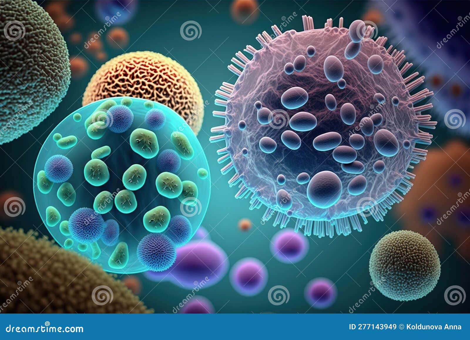 Types Of Viruses Web Banner. Microbiology And Virology Microscopic ...