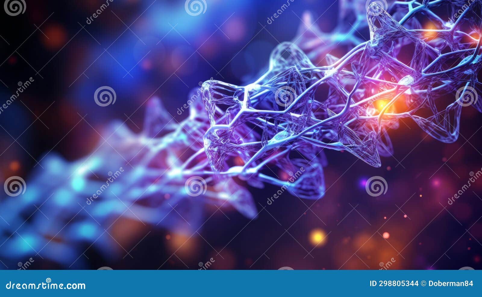 Macro Shot of DNA Molecule. Scientific Image of Cell Structure ...